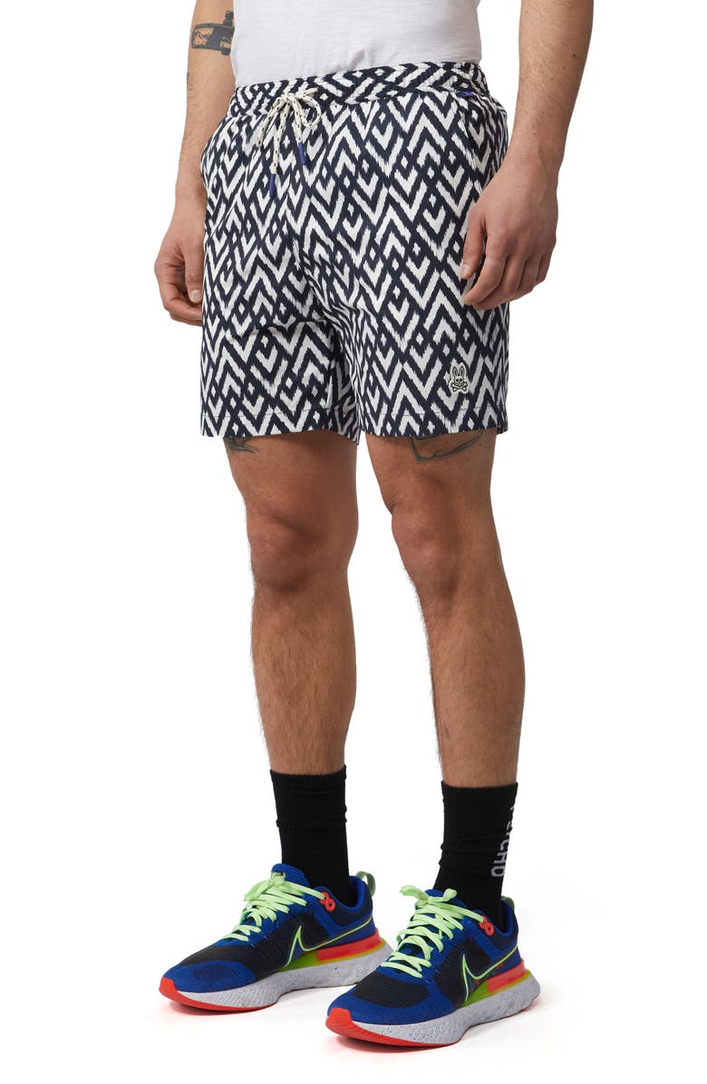 Psycho Bunny Acker Geo Print Swim Trunks | Nordstrom