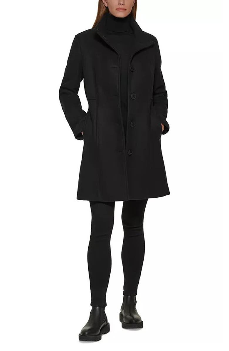 Calvin Klein Stand Collar Felted Coat | Nordstromrack