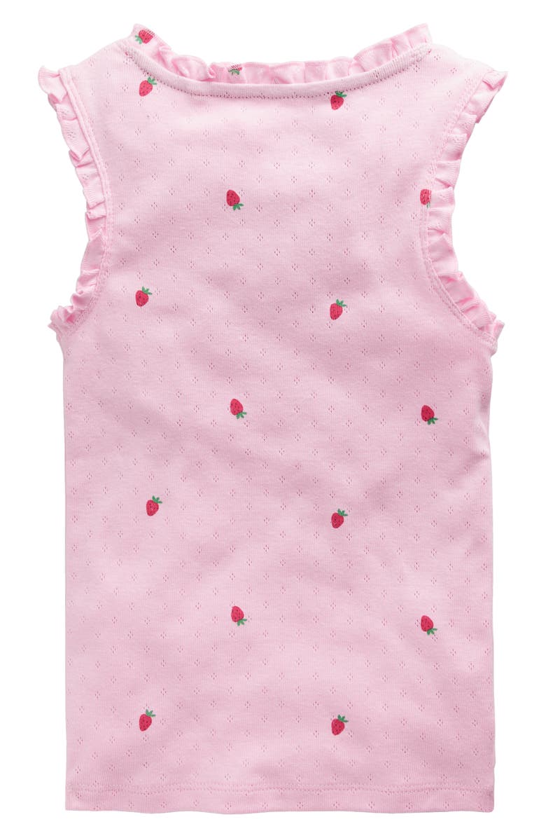 Mini Boden Kids' Strawberry Print Pointelle Cotton Tank | Nordstromrack