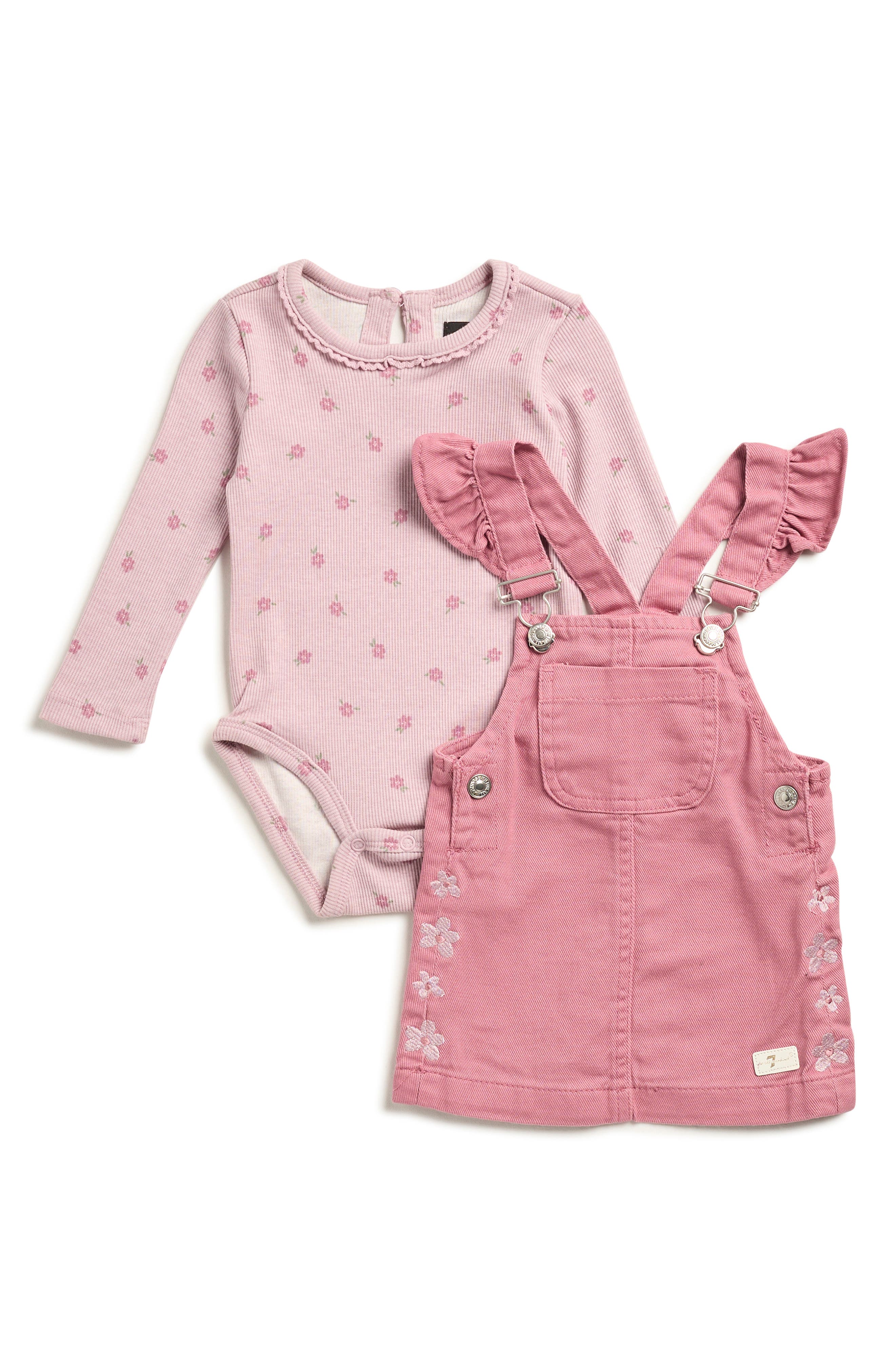 7 For All Mankind Long Sleeve Bodysuit & Jumper Dress Set | Nordstromrack