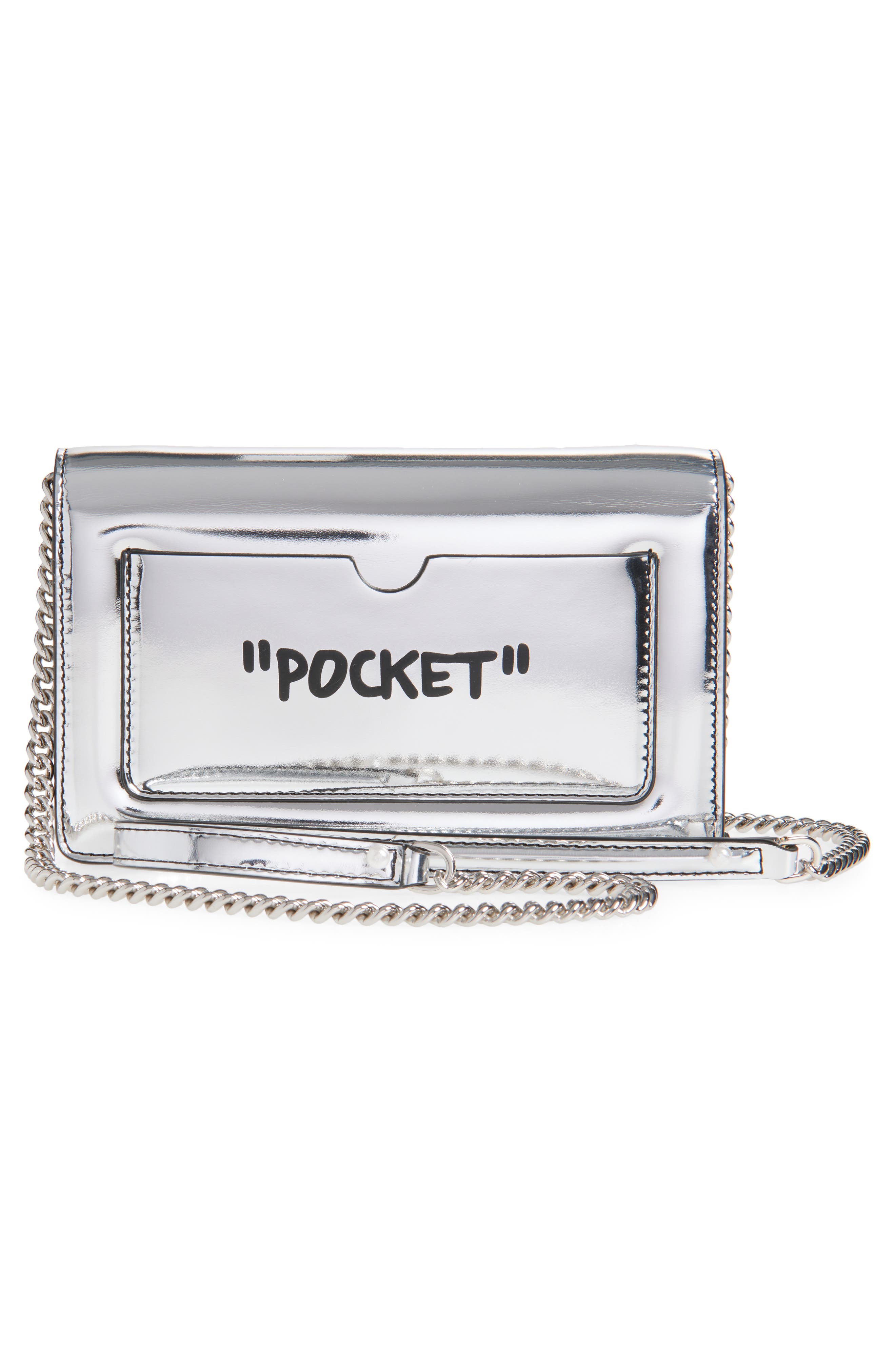 Off-White Jitney 1.4 Quote Metallic Shoulder Bag | Nordstromrack