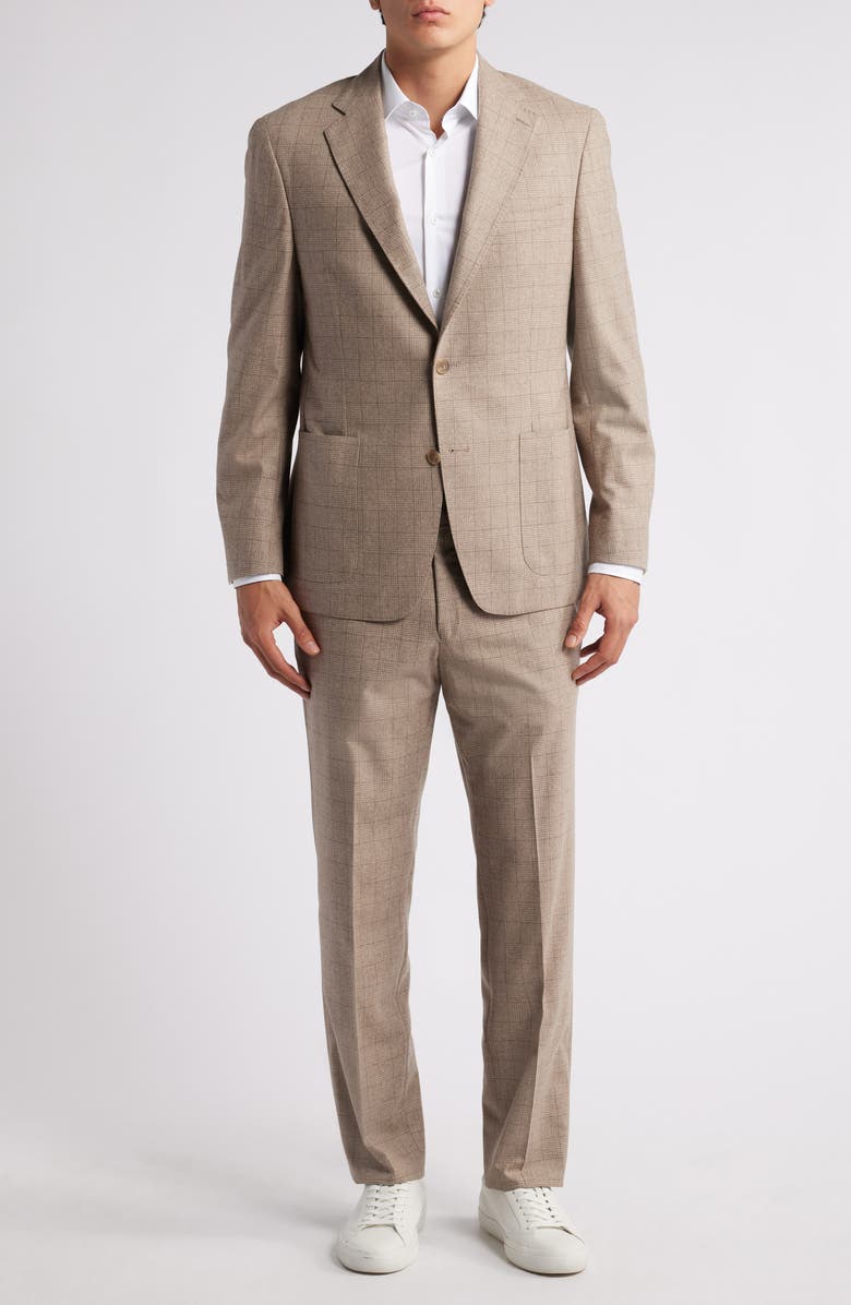 Vince Iker Slim Fit Tan Plaid Wool & Cashmere Suit | Nordstromrack