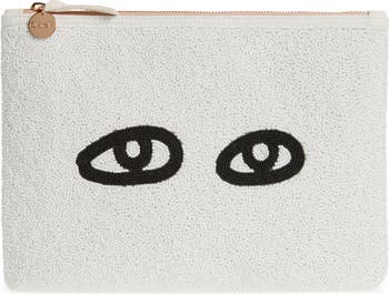 Clare V. Eyes Printed Nappa Leather Clutch | Nordstrom