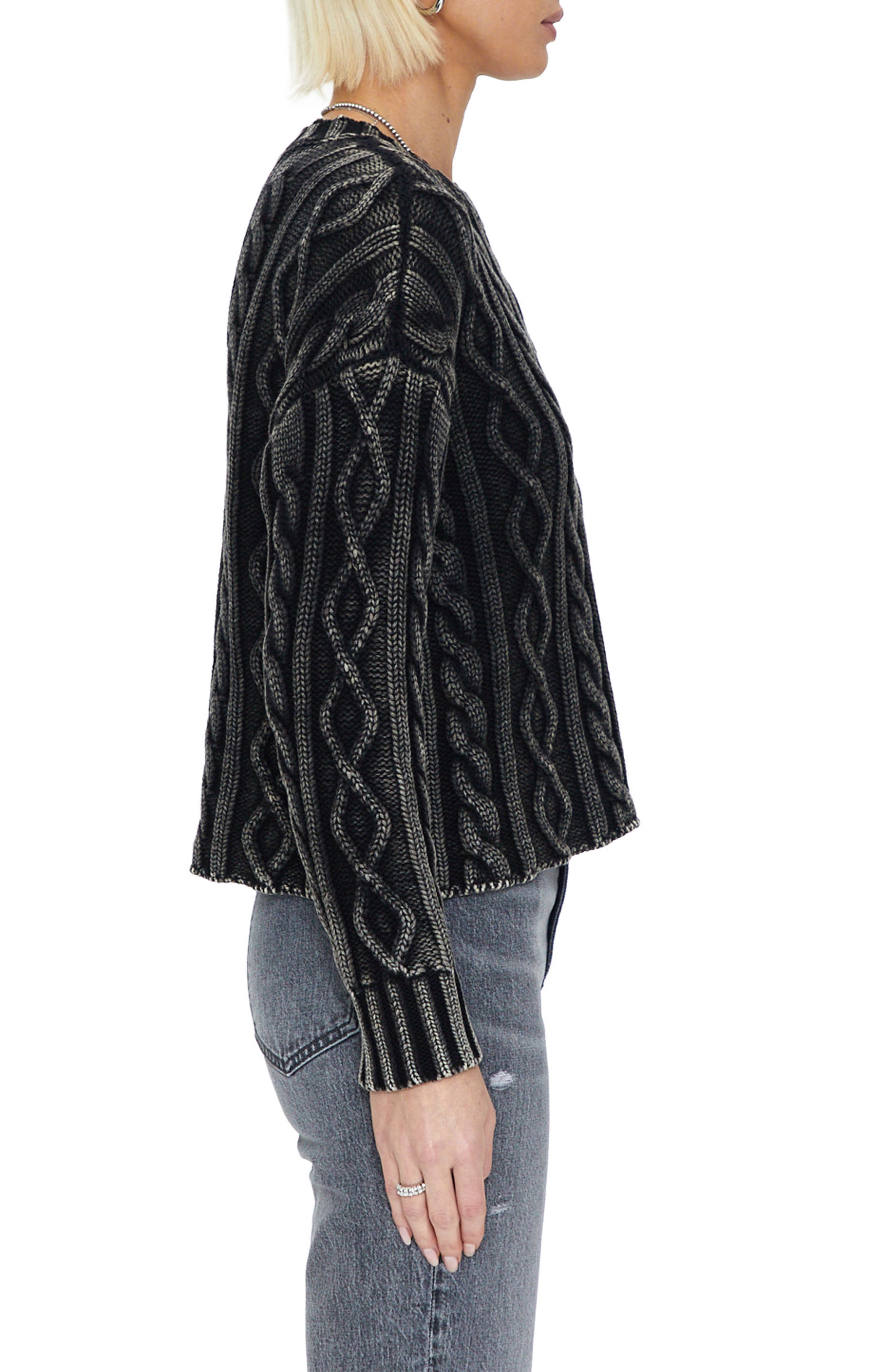 Pistola Eva Rib Knit Frayed Edge Cotton Sweater | Nordstrom