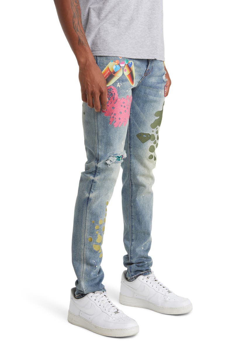 Billionaire Boys Club Moonrocks Slim Fit Embroidered Rip & Repair Jeans ...