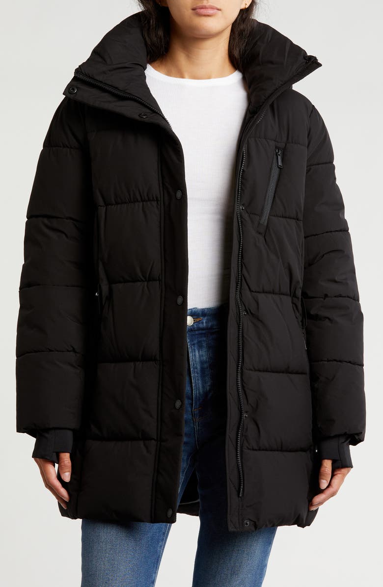 BCBGeneration Water Resistant Hooded Belted Puffer Jacket | Nordstromrack