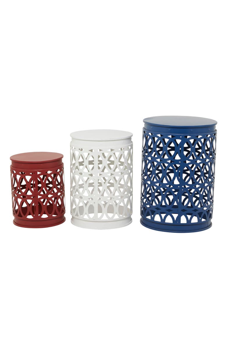 WILLOW ROW Multicolored Metal Contemporary Geometric Accent Table with ...
