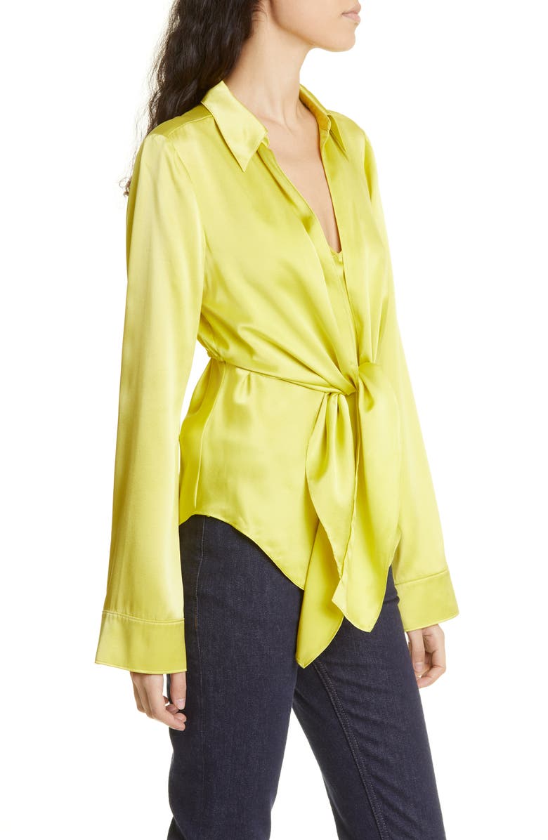 Cinq à Sept Ally Tie Front Silk Top | Nordstromrack