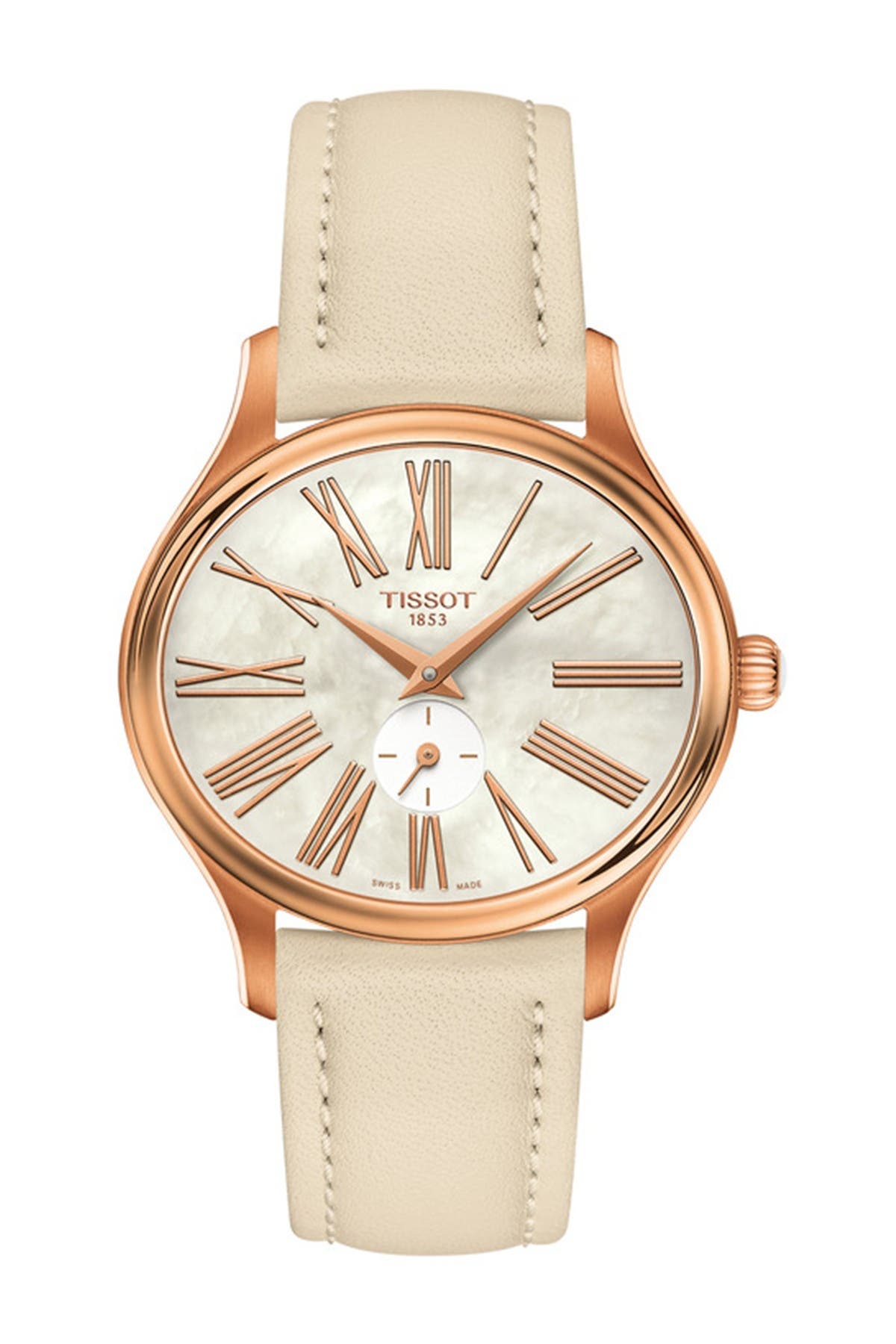 Tissot Women's Bella Ora Oval Leather Strap Watch, 28mm | Nordstromrack