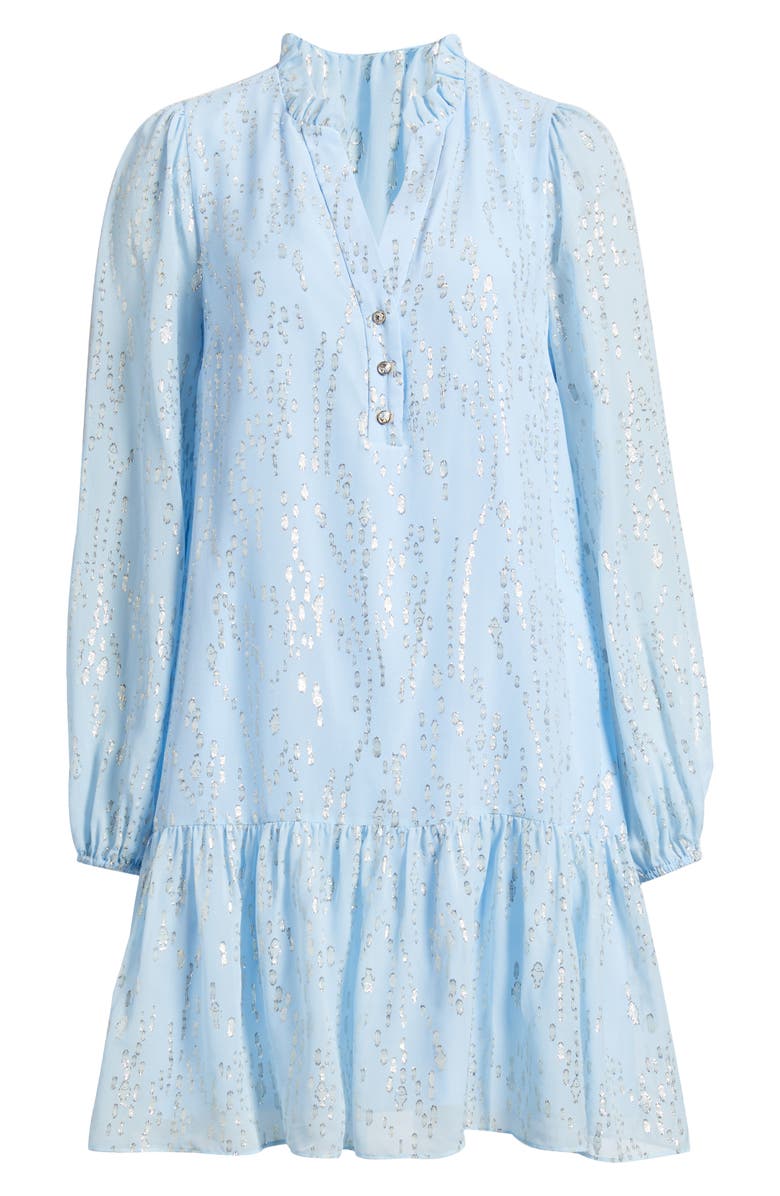 Lilly Pulitzer® Evaline Long Sleeve Silk Fil Coupé Drop Waist Dress ...