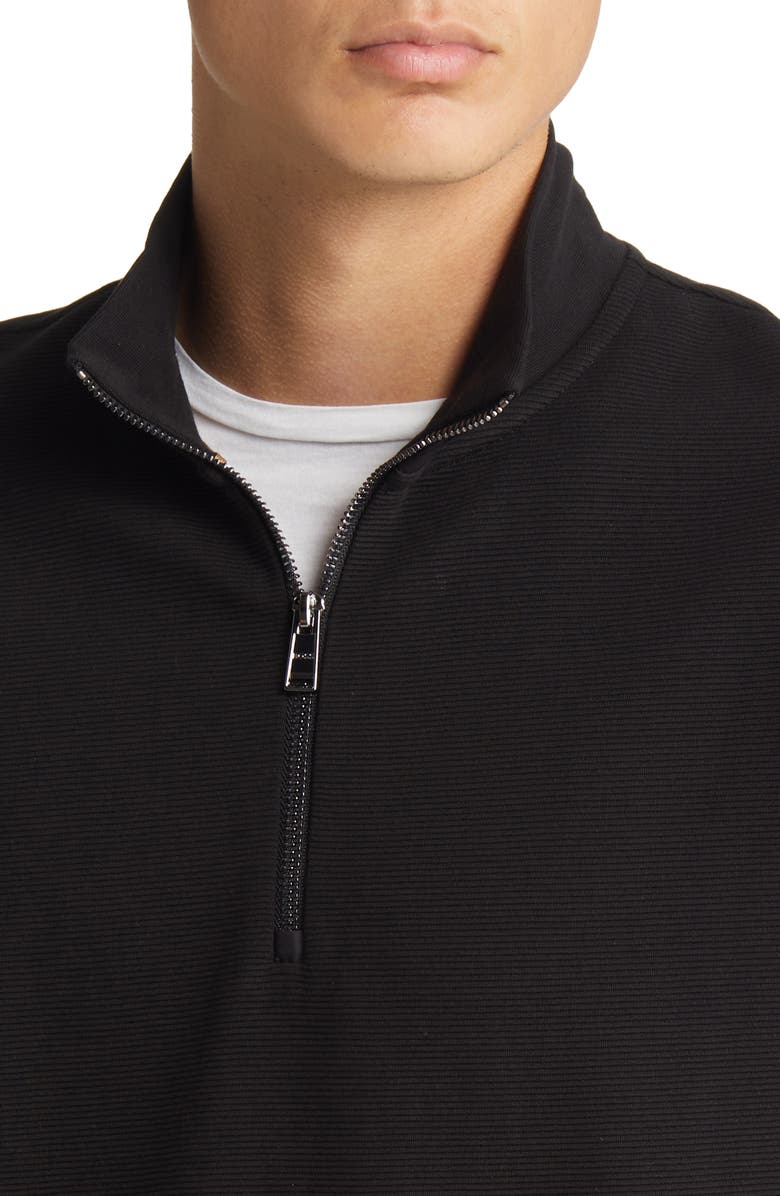 BOSS Sidney Ottoman Knit Quarter Zip Sweatshirt | Nordstromrack