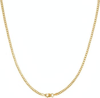 Donatello Gian 10k Gold Super Light-Weight Curb Chain Necklace | Nordstrom