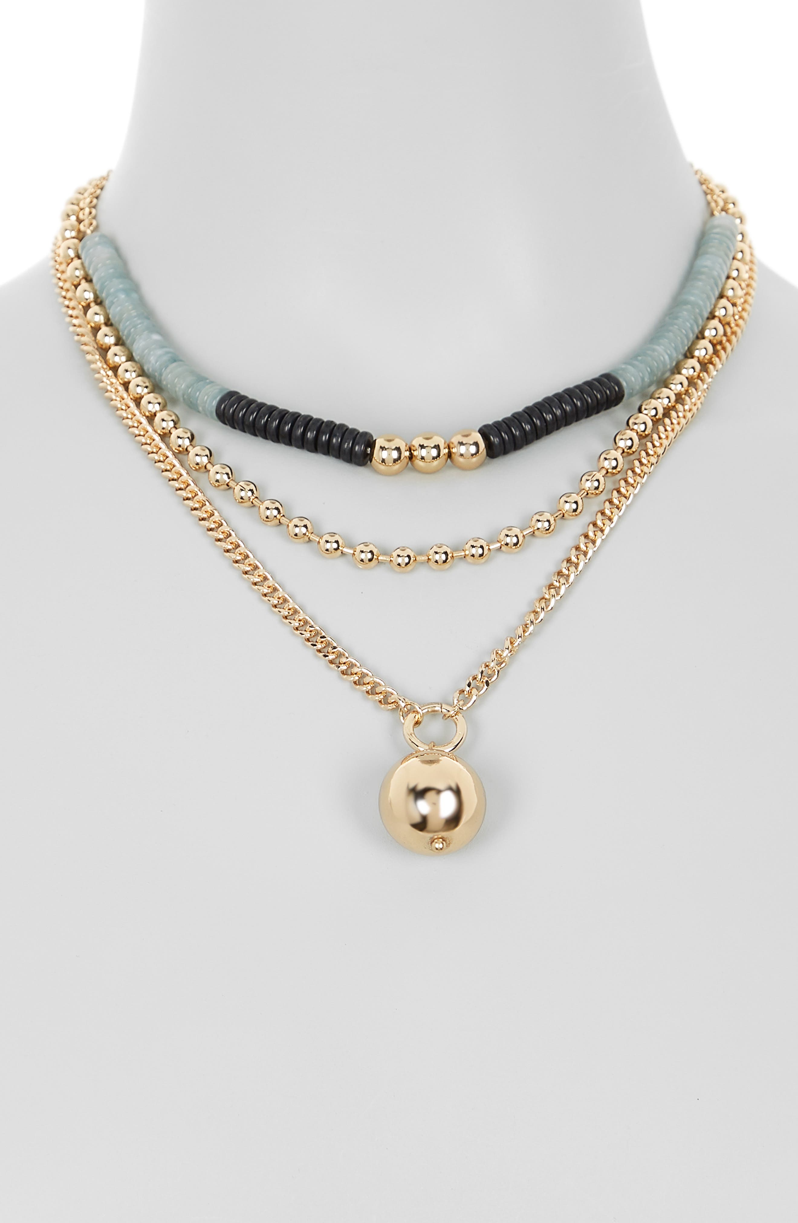 NORDSTROM RACK Layered Bead & Orb Pendant Necklace | Nordstromrack