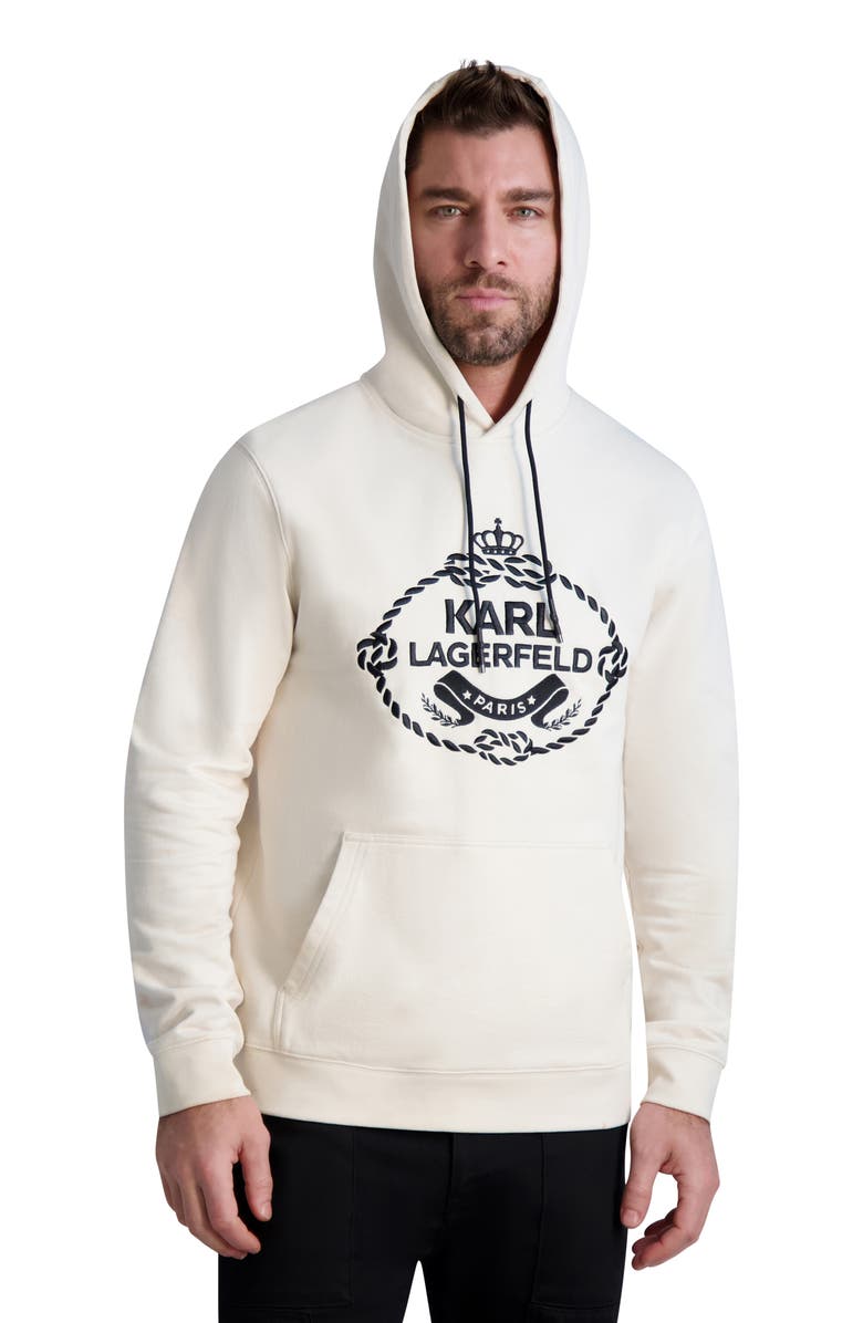 KARL LAGERFELD PARIS Embroidered Logo Hoodie | Nordstromrack