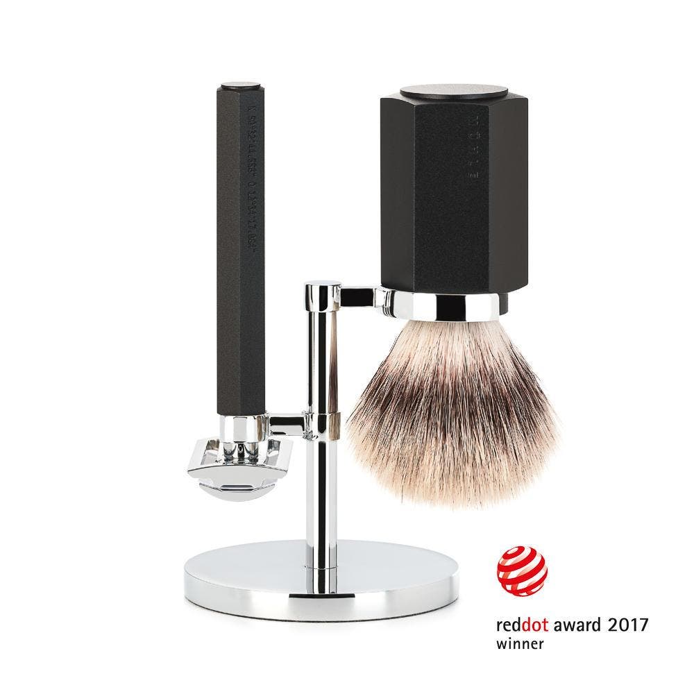 MÜHLE Hexagon Graphite 3-Piece Silvertip Fiber Shaving Set | Nordstrom