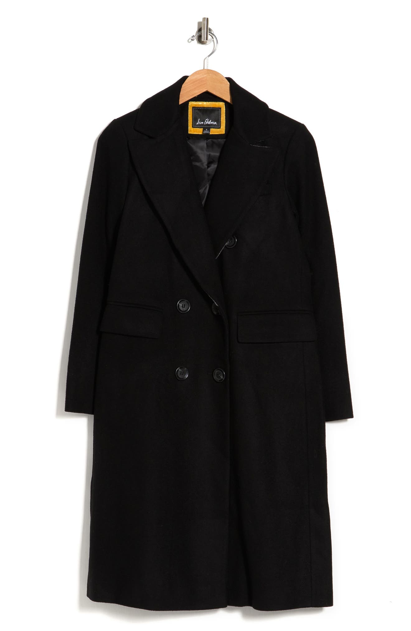 Sam Edelman Double Breasted Reefer Coat w/ Combo Undercollar ...