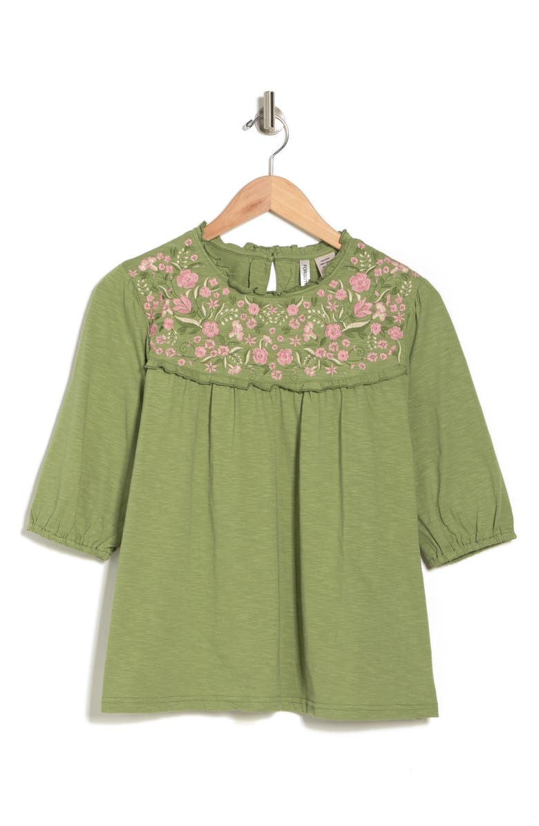 Forgotten Grace Embroidered Keyhole Back Top | Nordstromrack