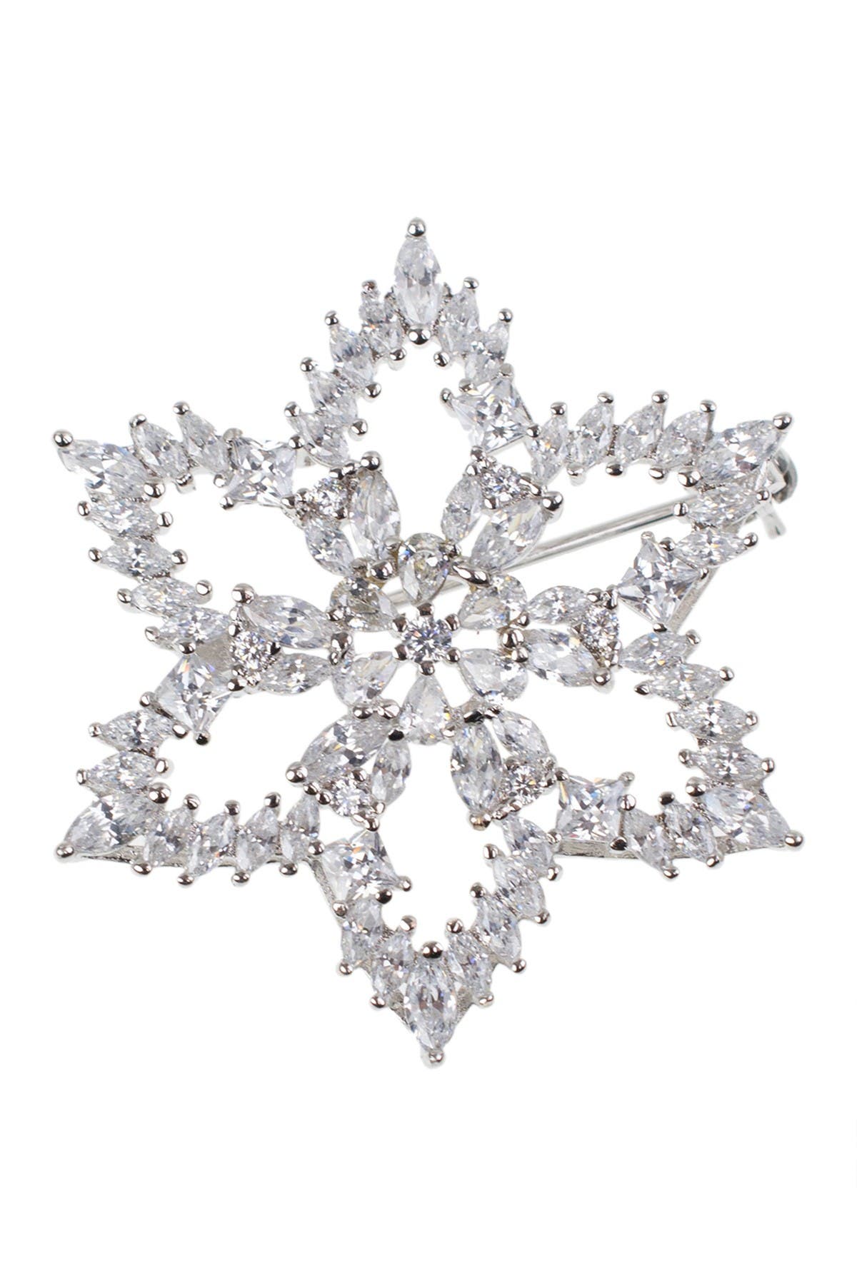 CZ by Kenneth Jay Lane Rhodium Plated Multi CZ Glamorous Brooch ...