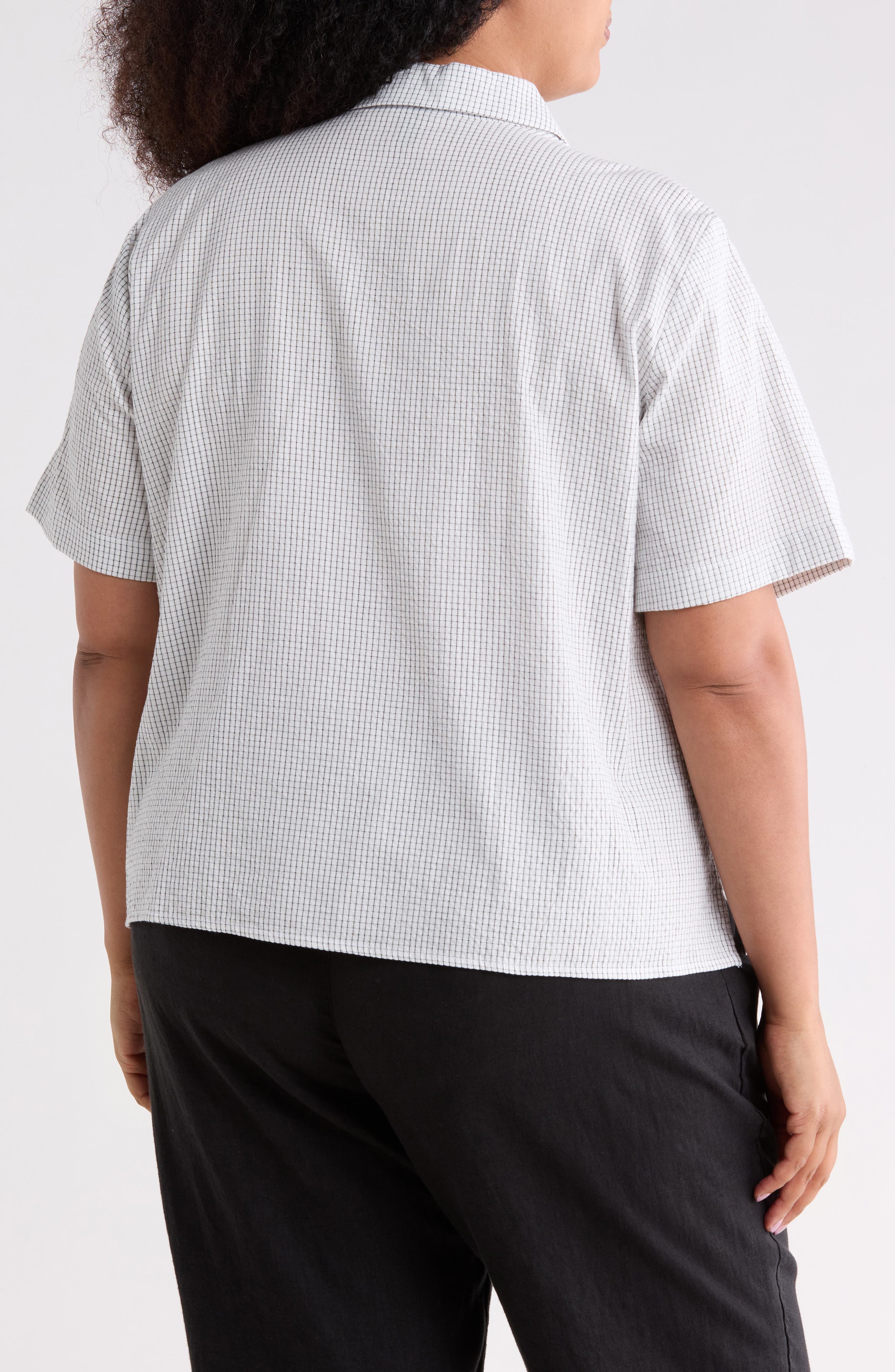 Grid Print Organic Cotton Camp Shirt (Women) | Nordstromrack
