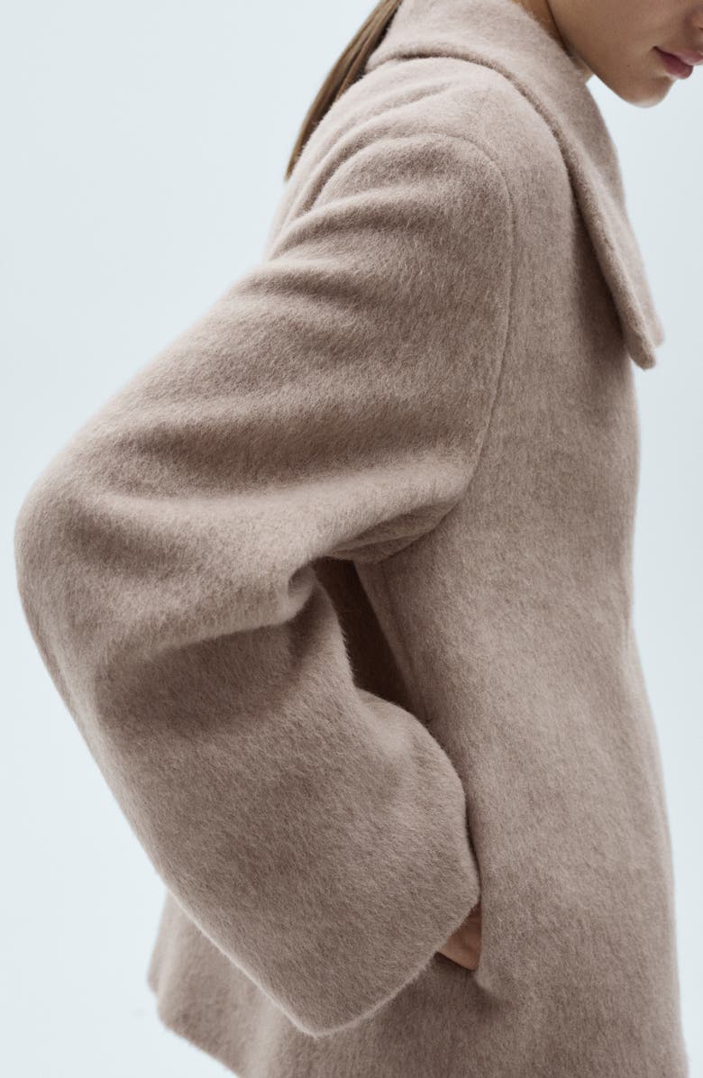 Mango High Neck Wool Blend Coat Nordstrom
