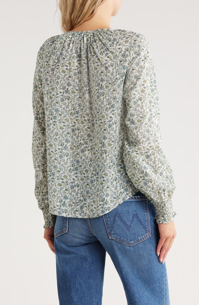 Veronica Beard Layana Floral Long Sleeve Cotton Top | Nordstromrack