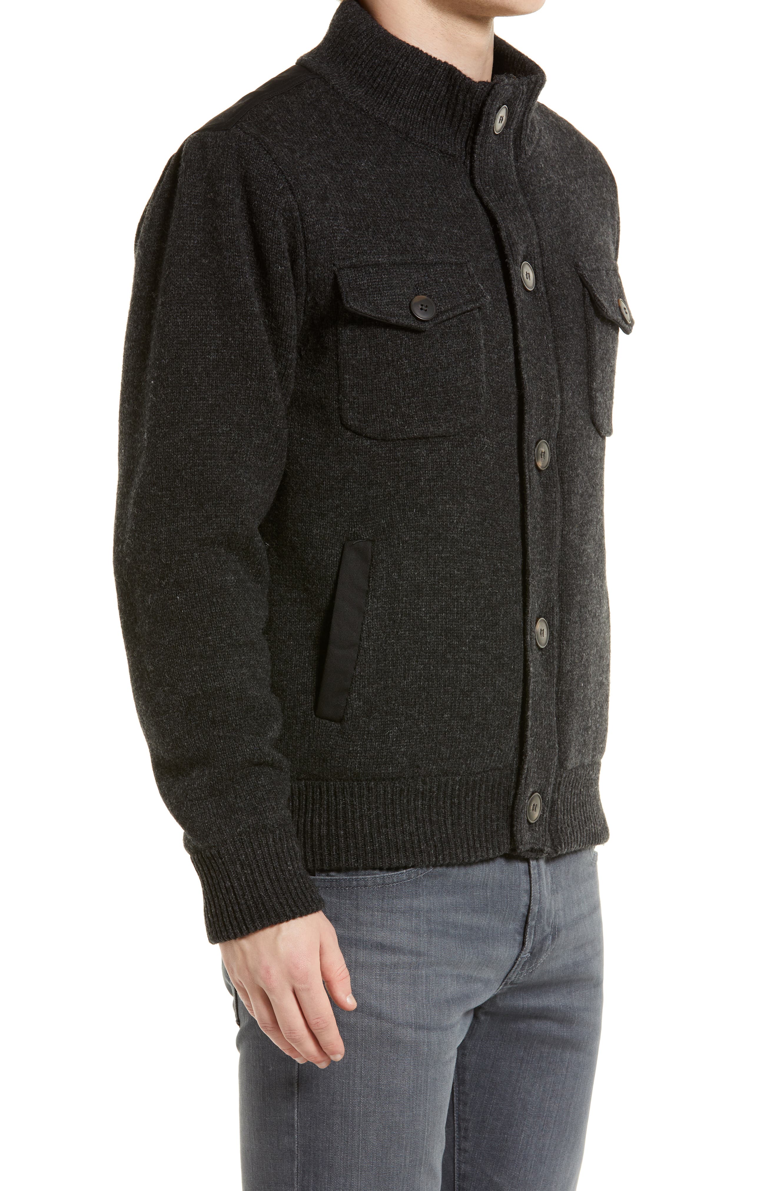 Schott NYC Fleece Lined Wool Blend Knit Jacket | Nordstrom