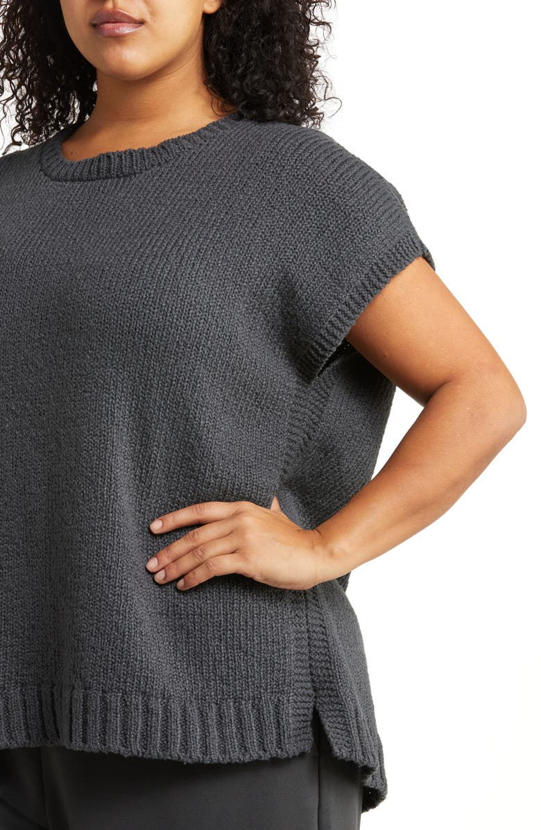 Eileen Fisher Crewneck Short Sleeve Organic Cotton Sweater | Nordstromrack