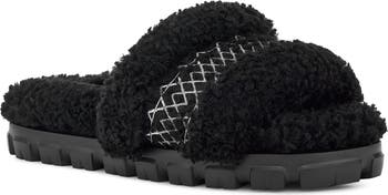 UGG® Cozetta Braid Genuine Shearling & Faux Shearling Slide Sandal ...