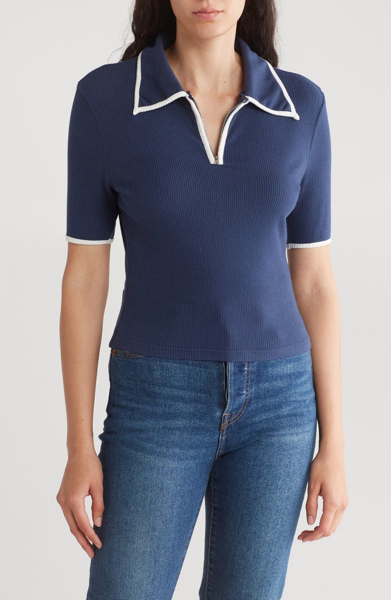 AREA STARS Lita Contrast Trim Rib Polo | Nordstromrack
