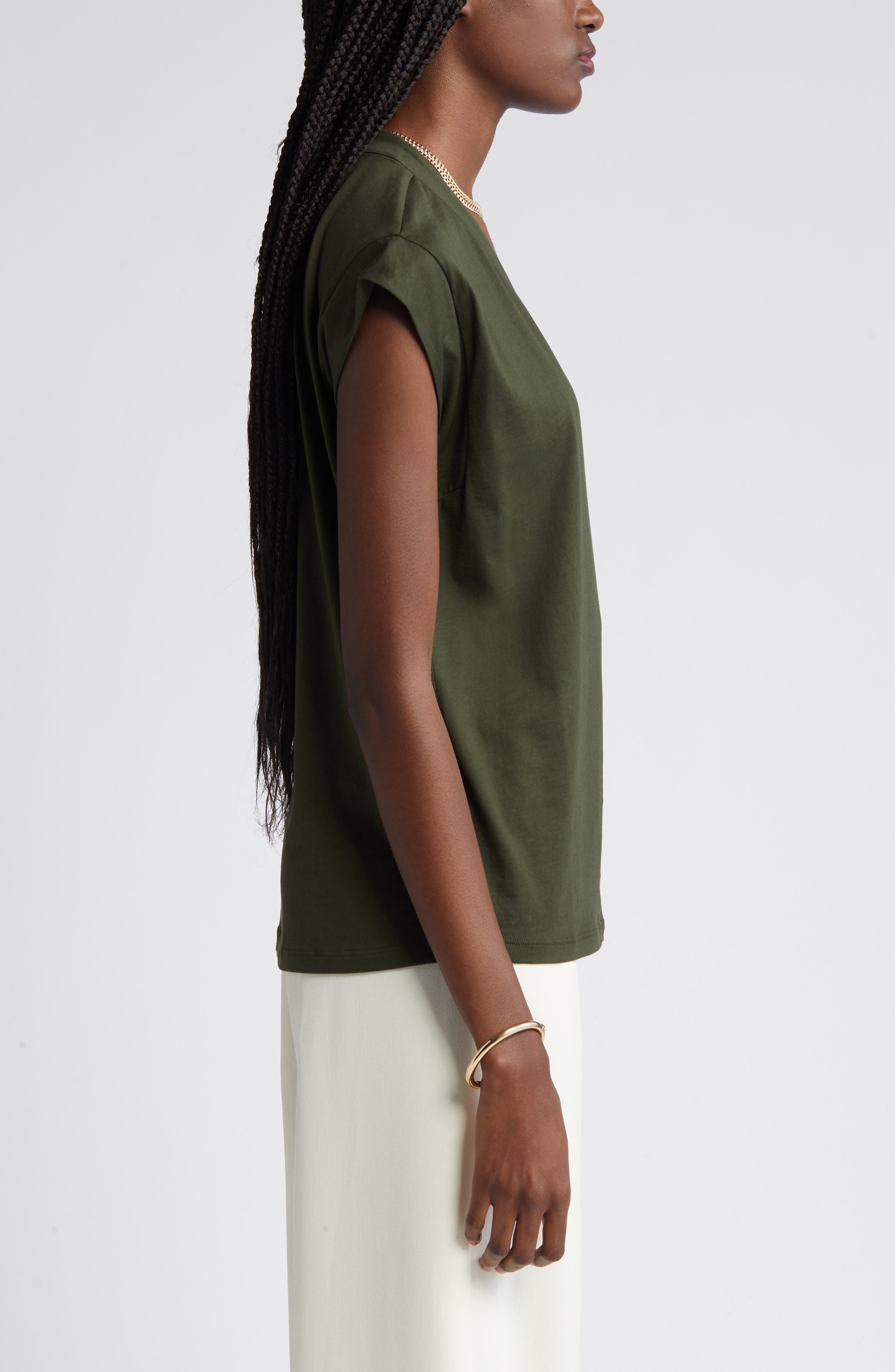 FRAME Le Mid Rise V-Neck T-Shirt | Nordstrom
