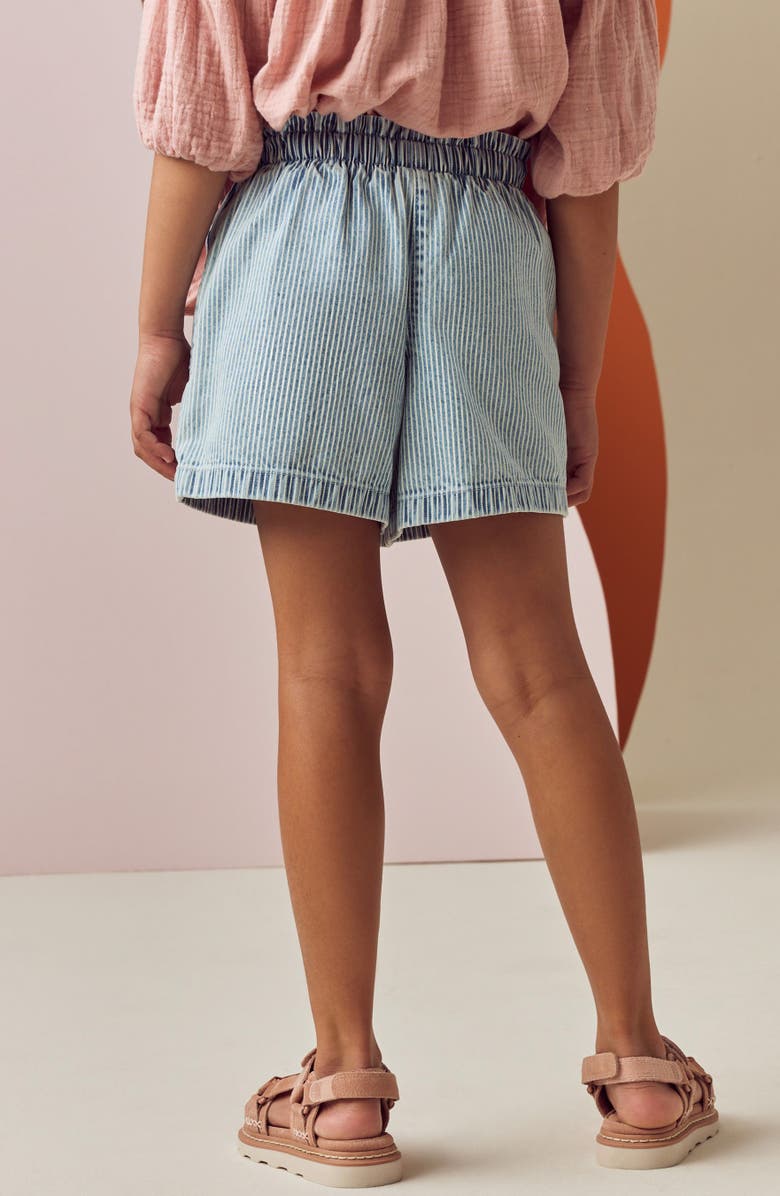 NEXT Kids' Floral Embroidery Stripe Denim Shorts | Nordstromrack