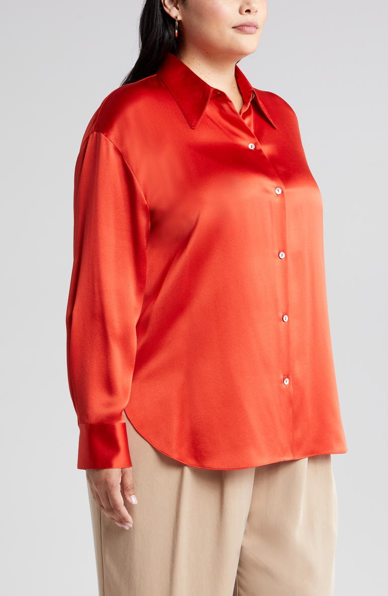 Vince Shaped Collar Silk Blouse | Nordstromrack