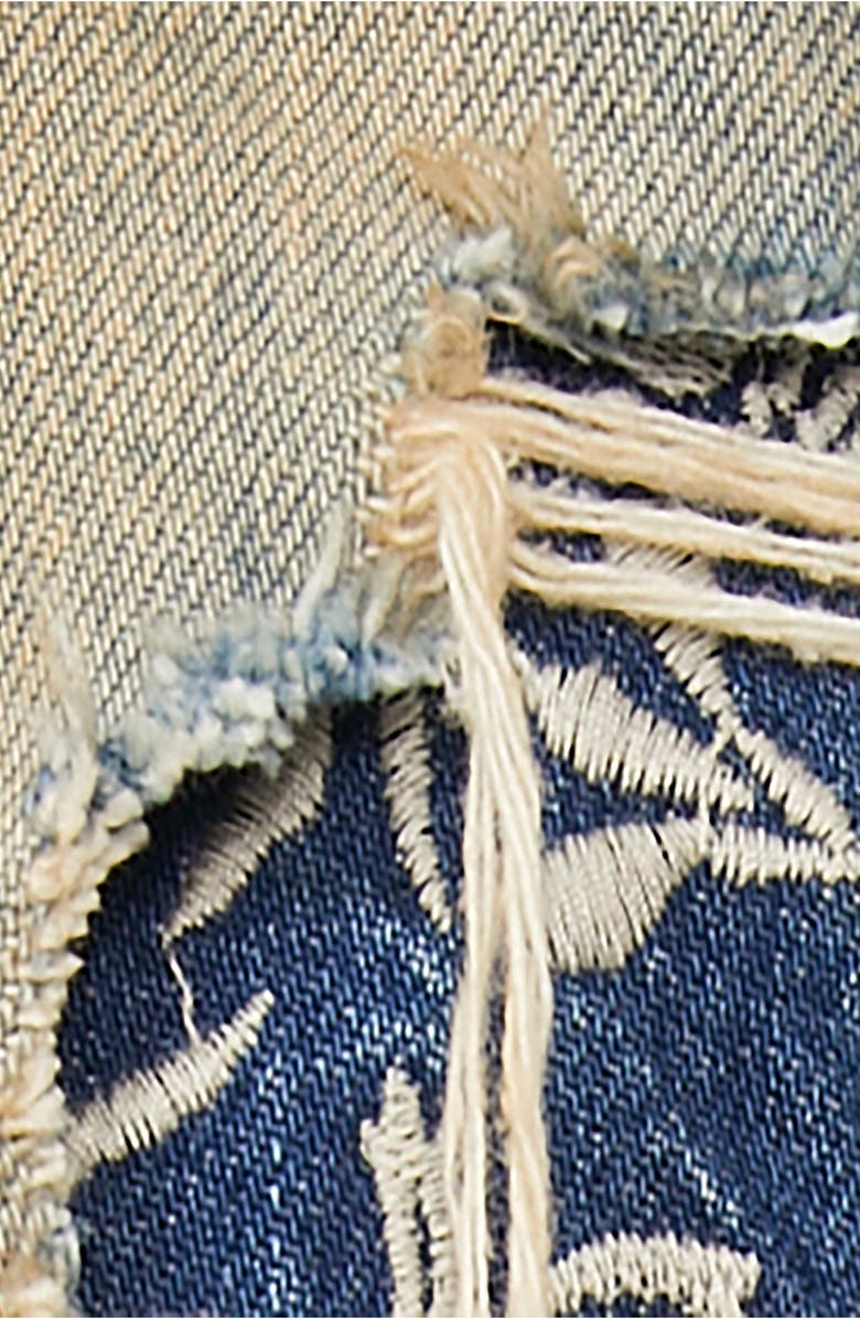 Free People Desert Rose Floral Distressed Straight Leg Jeans ...