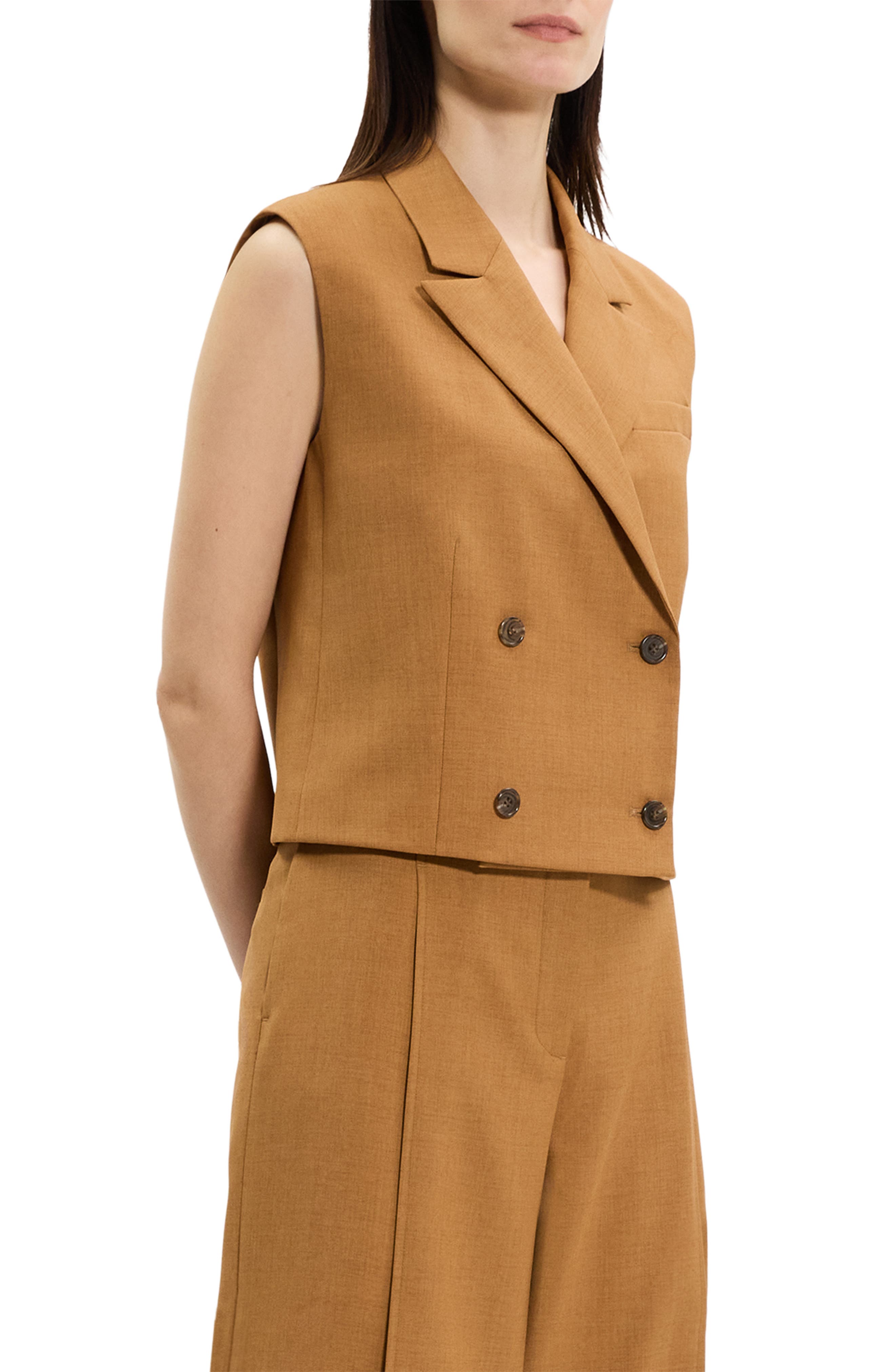 Theory Double Breasted Crop Vest | Nordstromrack