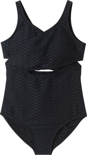 Andy & Evan Kids' Tropical Floral Textured One-Piece Swimsuit | Nordstrom