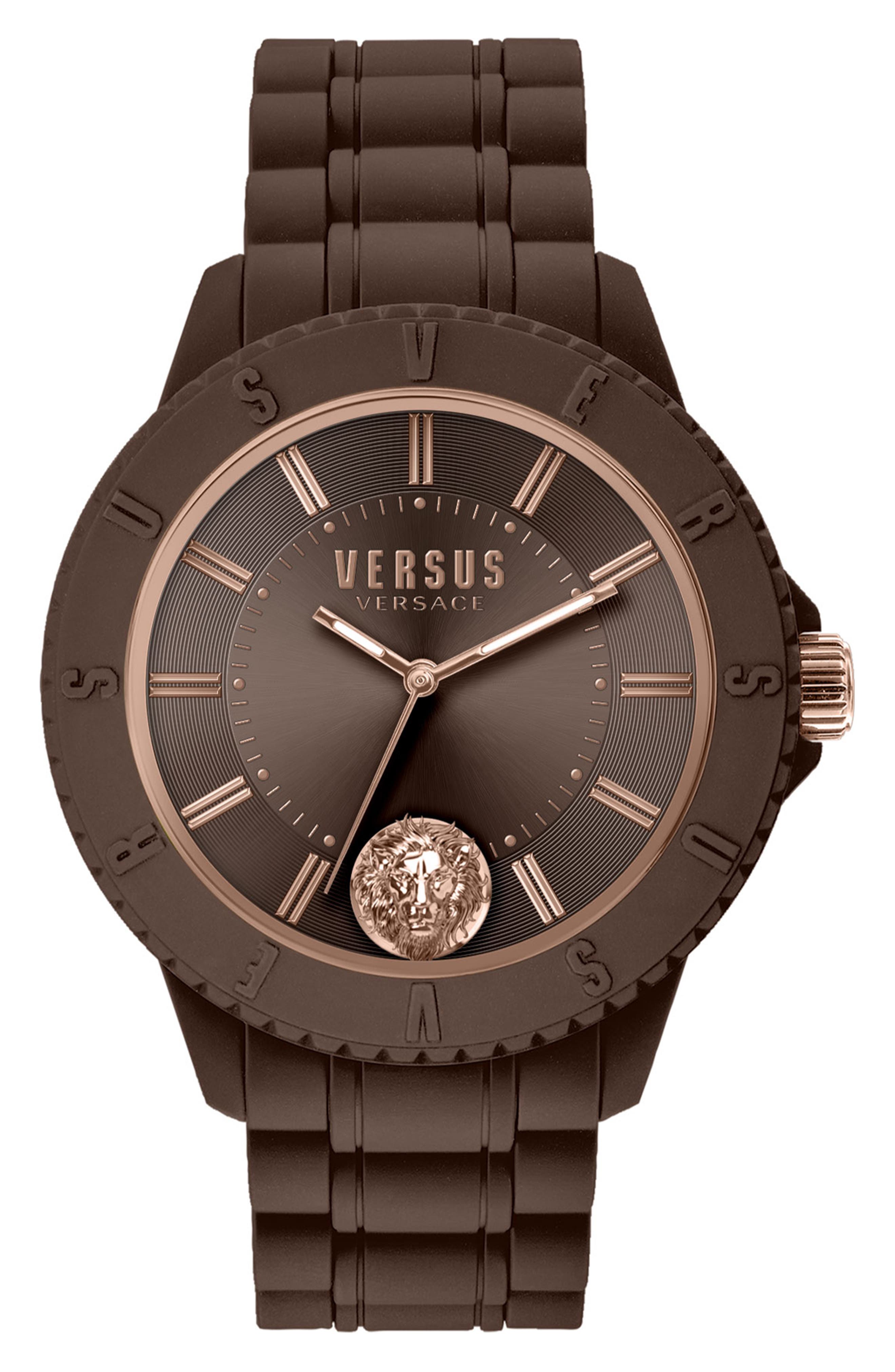 VERSUS Versace Men's 3-Hand Quartz Silicone Strap Watch, 42mm ...