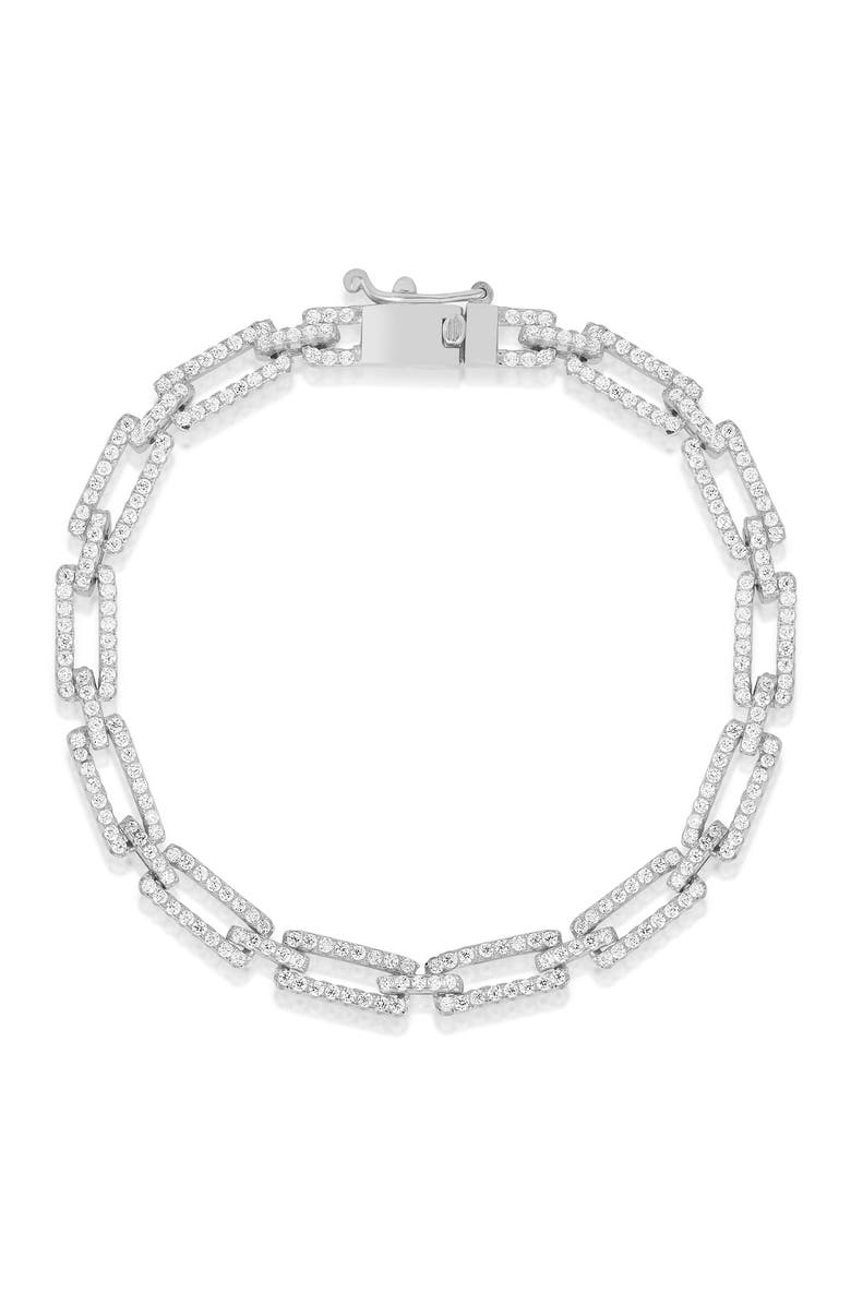 SPHERA MILANO Sterling Silver Pave CZ Chain Link Bracelet | Nordstromrack