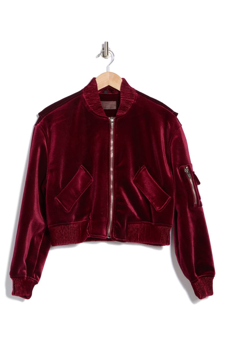BLANKNYC Velvet Crop Bomber Jacket | Nordstromrack