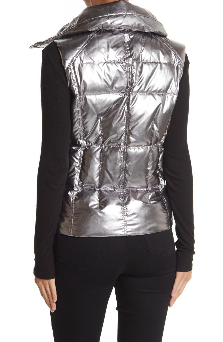 S13 Snowcat Faux Fur Trim Metallic Puffer Down Vest | Nordstromrack