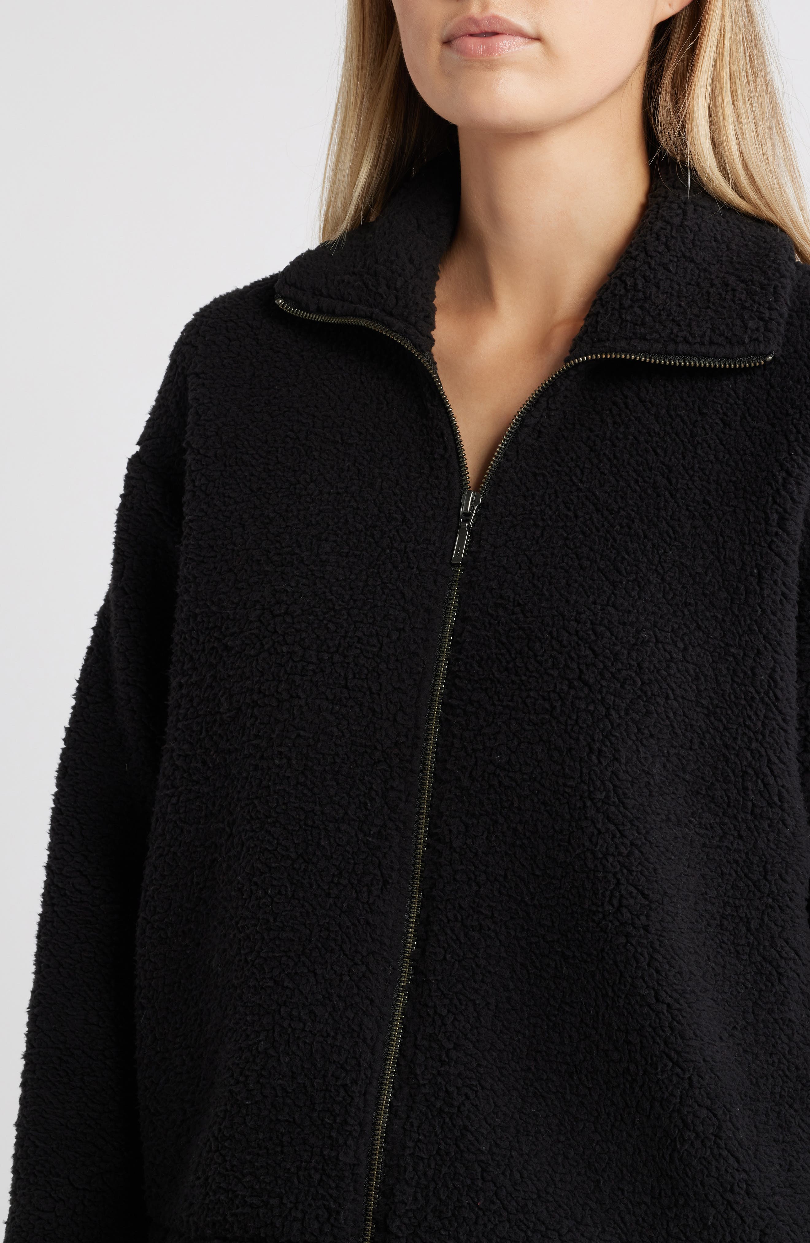 Caslon® Brushed Fleece Jacket | Nordstromrack
