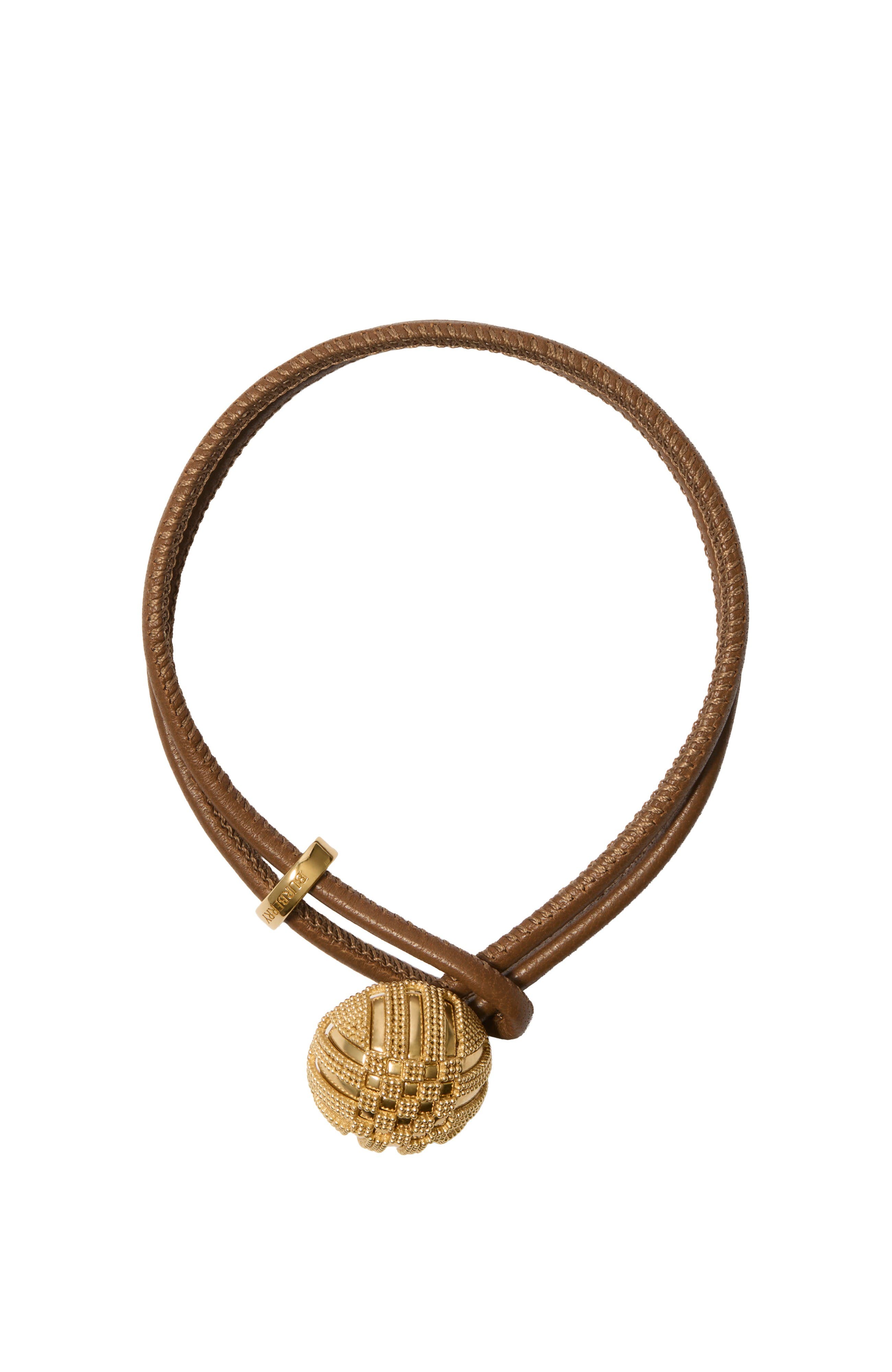 Burberry Leather Check Granulation Bracelet | Nordstrom