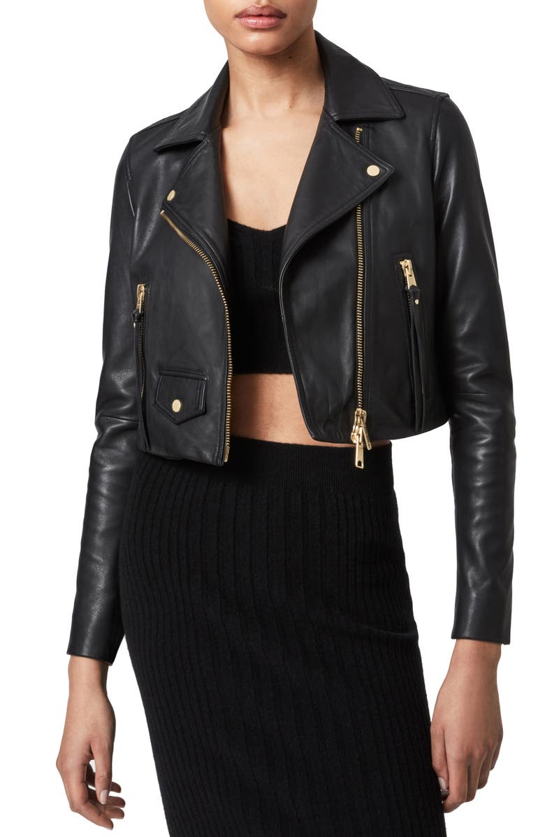 AllSaints Elora Leather Biker Jacket | Nordstromrack