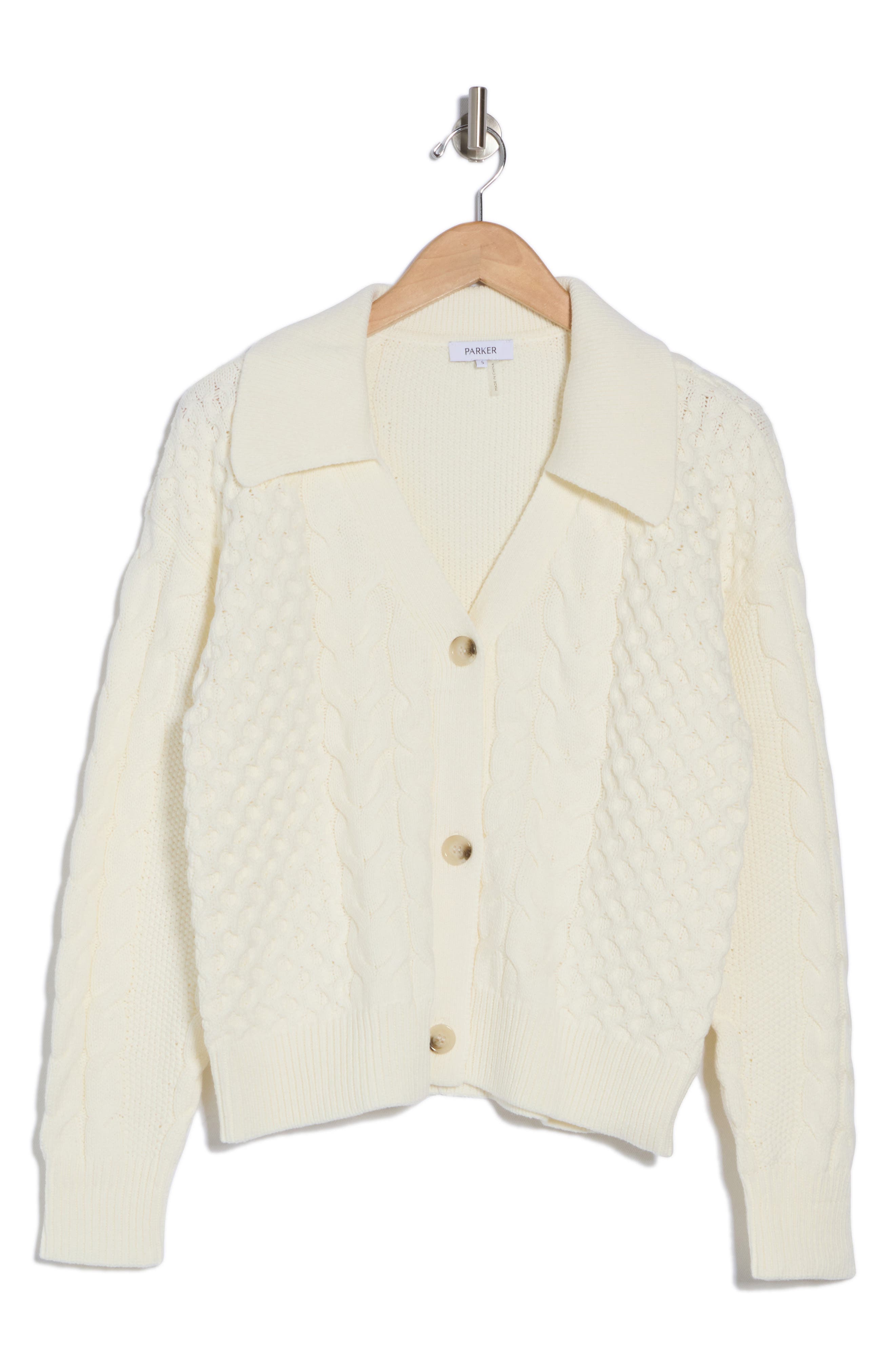 Parker Johnny Collar Cable Knit Cardigan | Nordstromrack