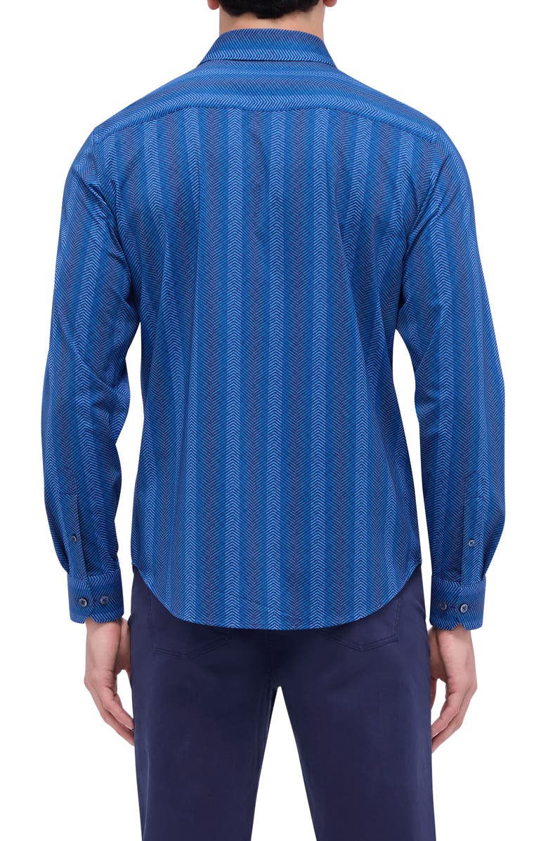 Bugatchi Jimmy OoohCotton® Herringbone Print Button-Up Shirt ...