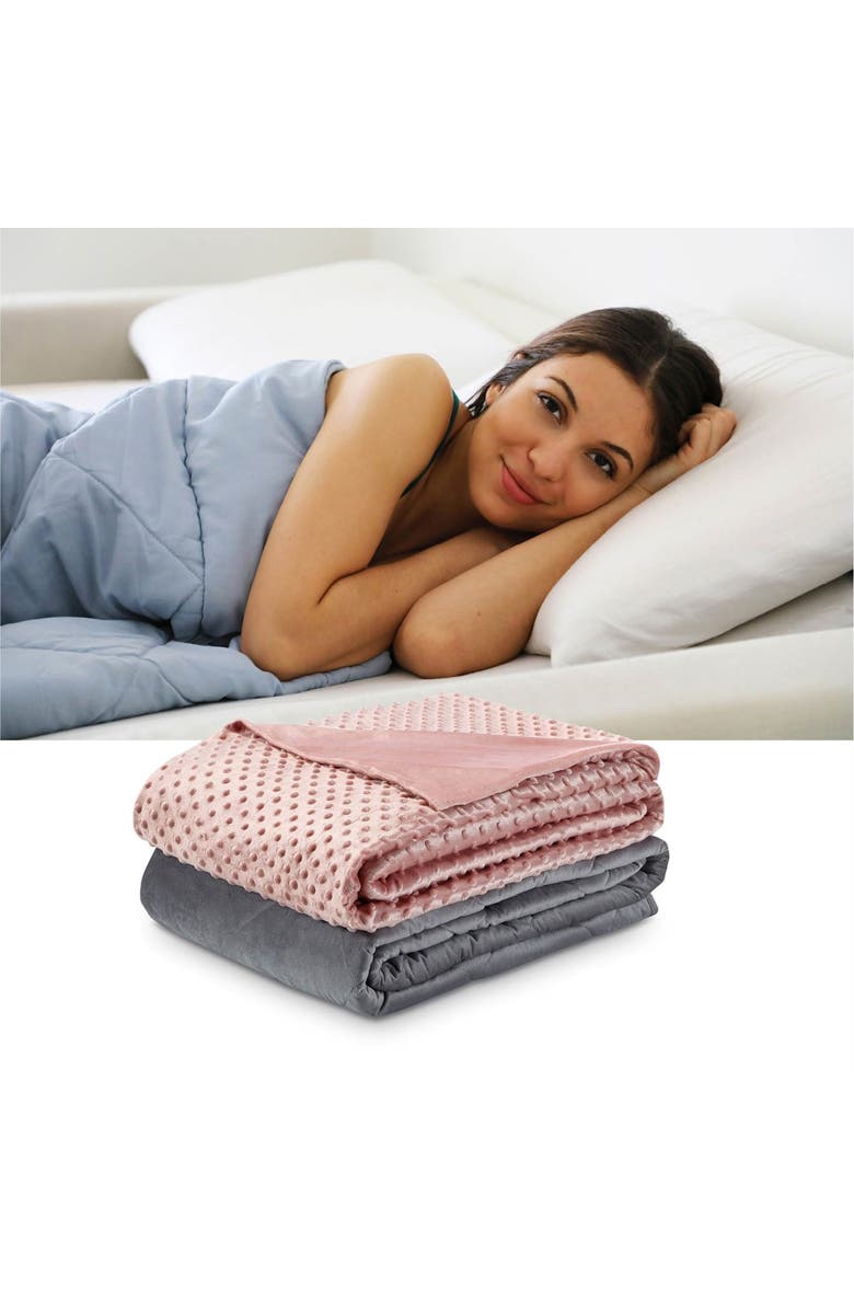 INSPIRED HOME Cozy Tyme Adami Weighted 6lbs Blanket - Blush | Nordstromrack