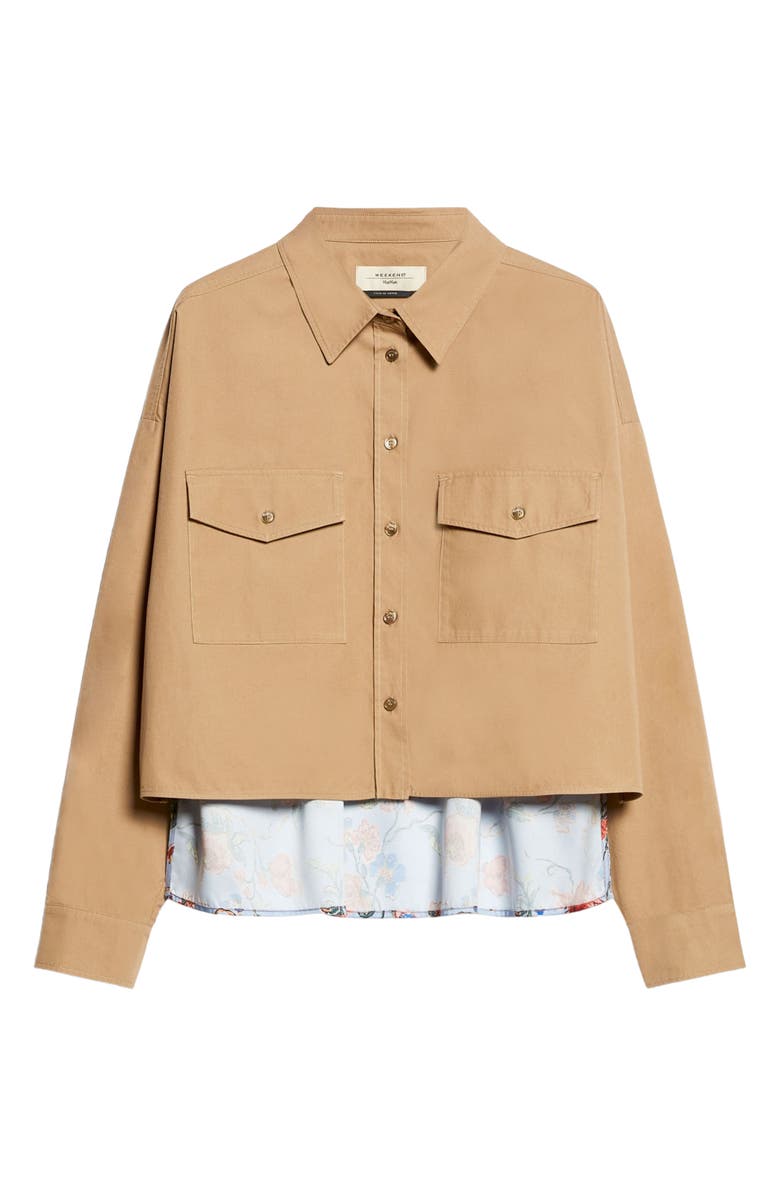 Weekend Max Mara Decano Mixed Media Button-Up Shirt | Nordstrom