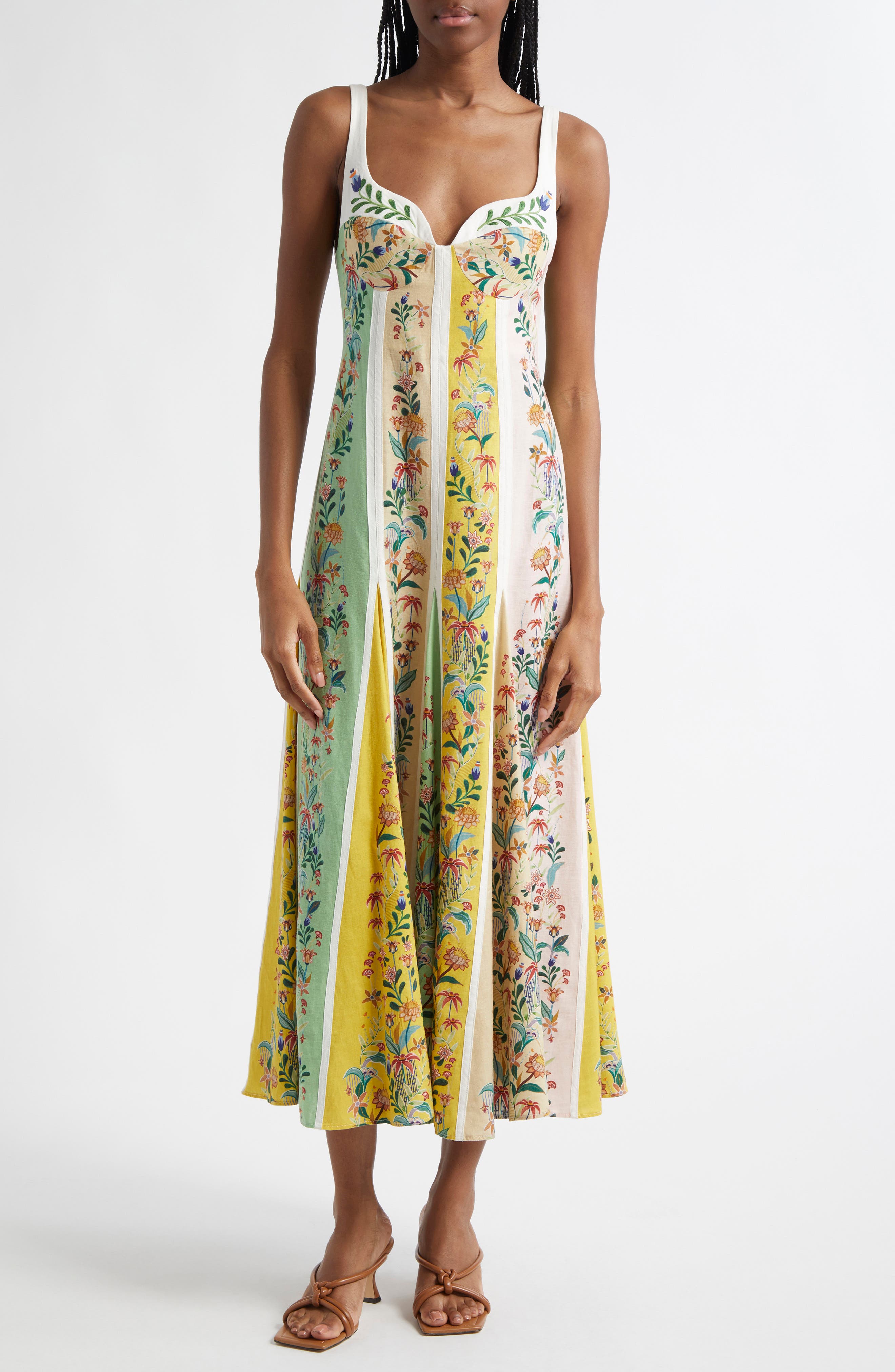 FARM Rio Delicate Floral Stripe Sundress | Nordstrom