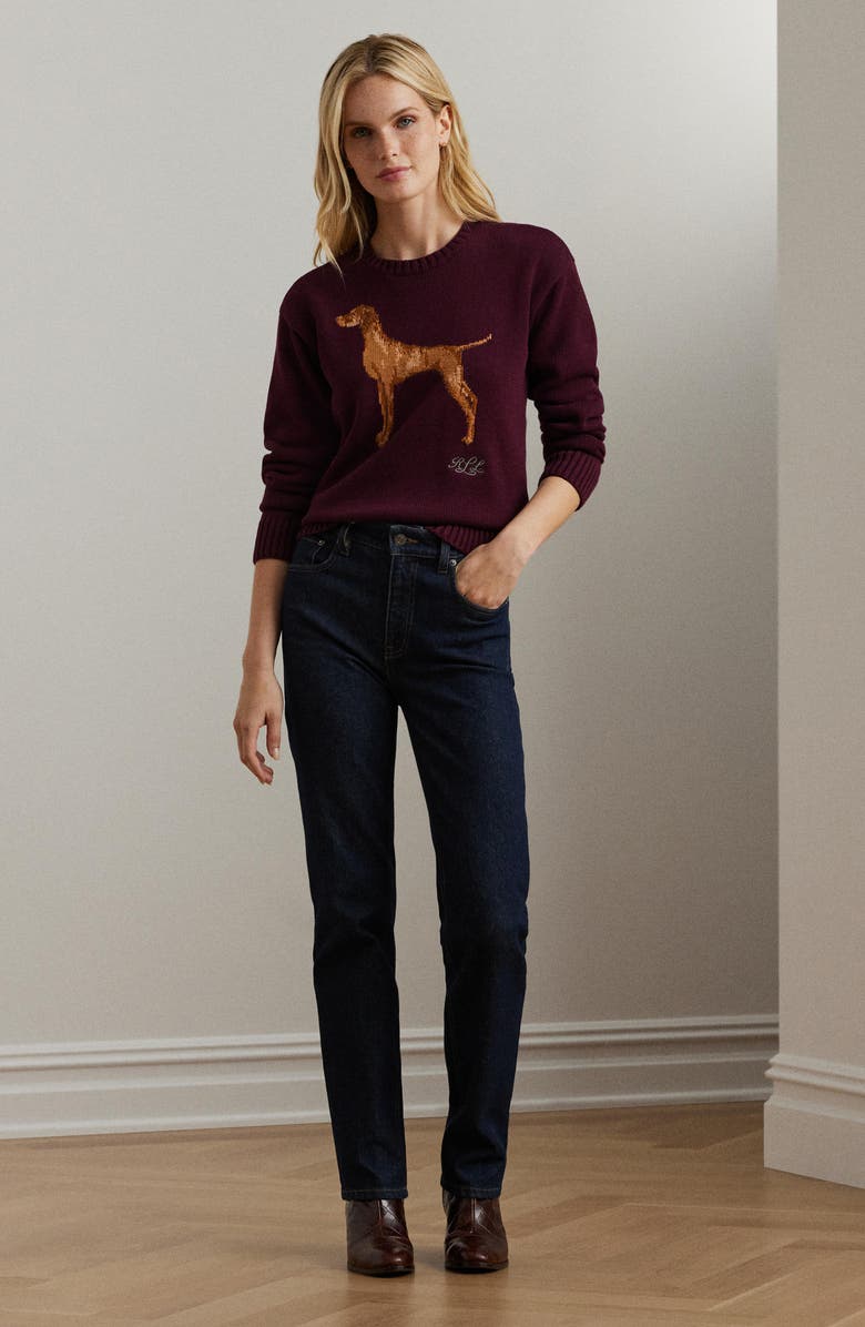 Lauren Ralph Lauren Intarsia Vizsla Cotton Sweater | Nordstromrack