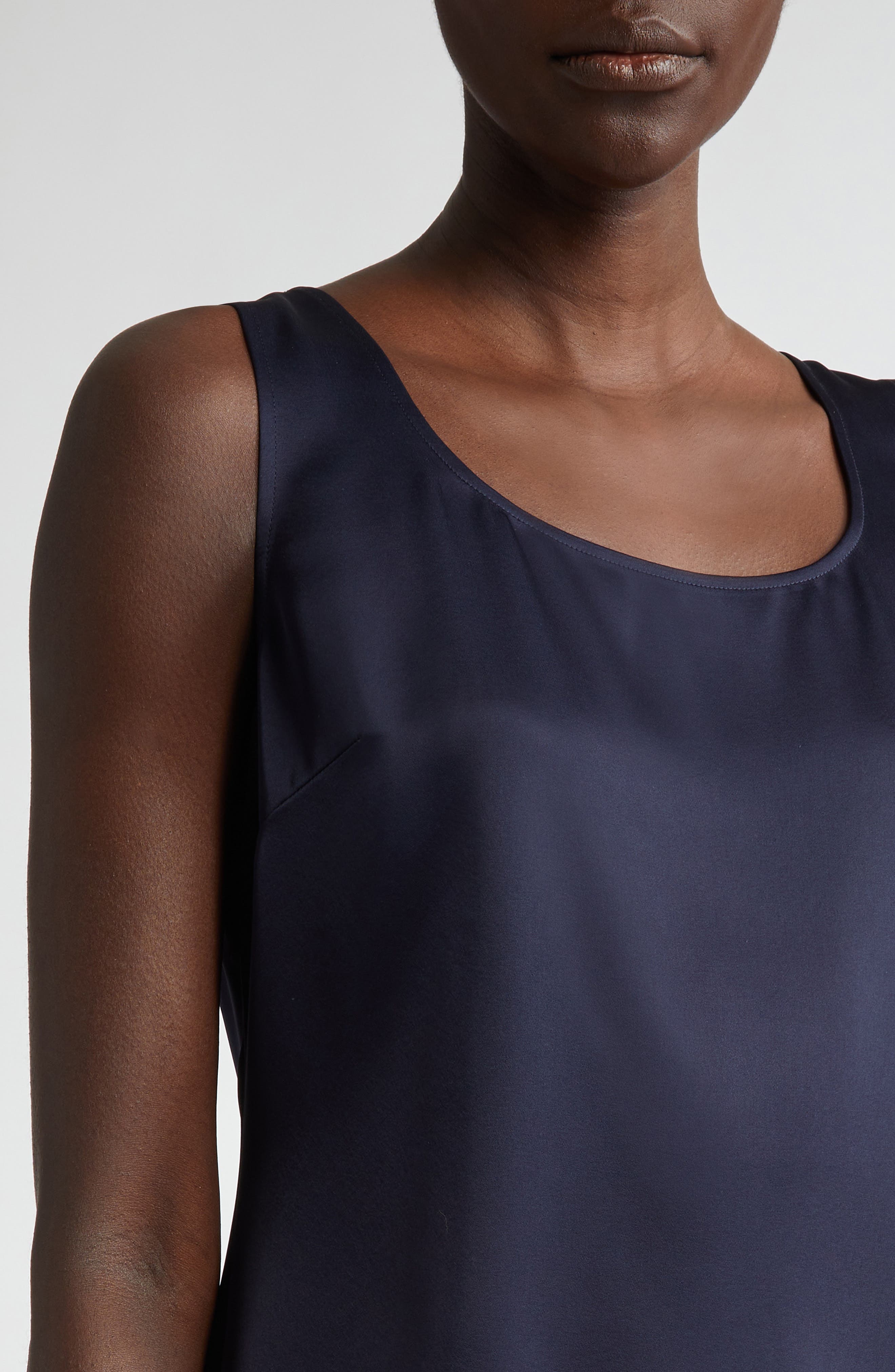 ST. JOHN Collection Liquid Satin Round Neck Shell | Nordstrom