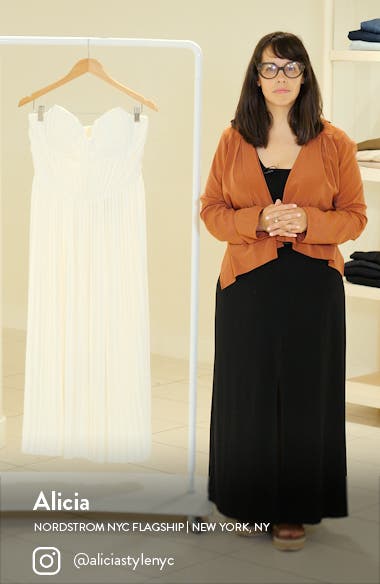 HOUSE OF CB Amorata Strapless Pleated Georgette Cocktail Dress | Nordstrom